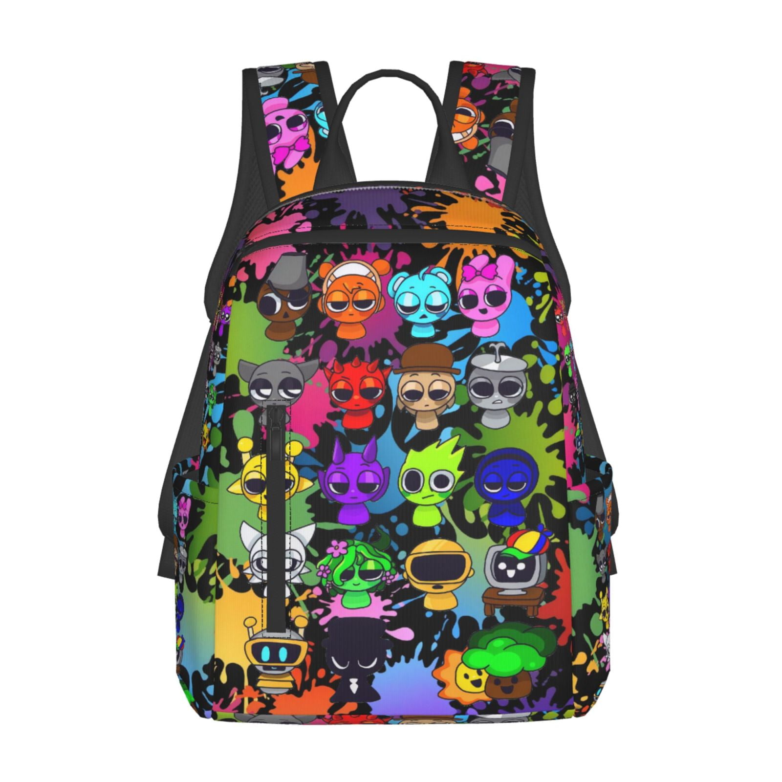 Sprunki Travel Backpack with Zipper Pocket Laptop Bag Daypack Bookbag ...