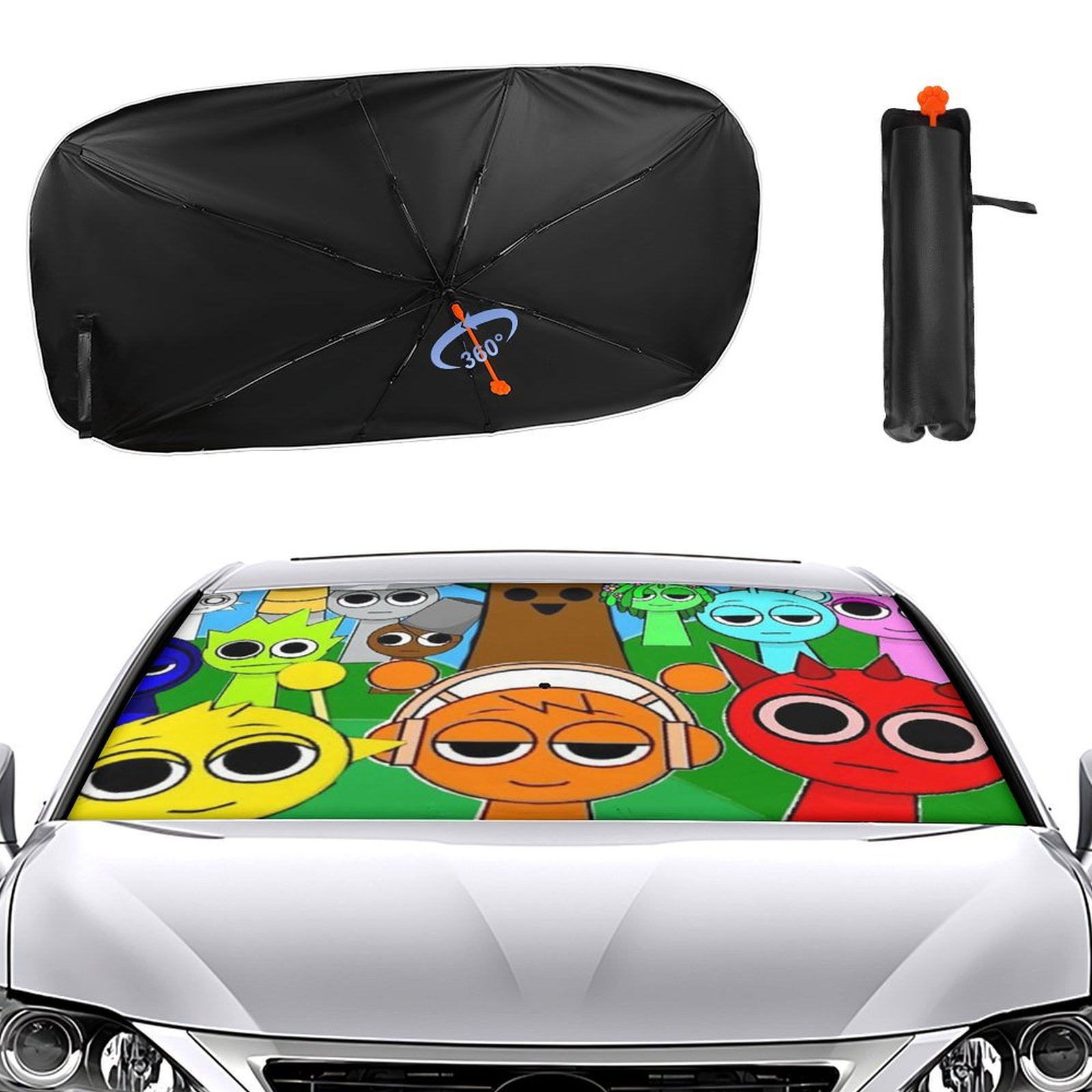 Sprunki Windshield Sun Shade Umbrella - Foldable Car Window Shades, Reflective Car Sun Shade ...