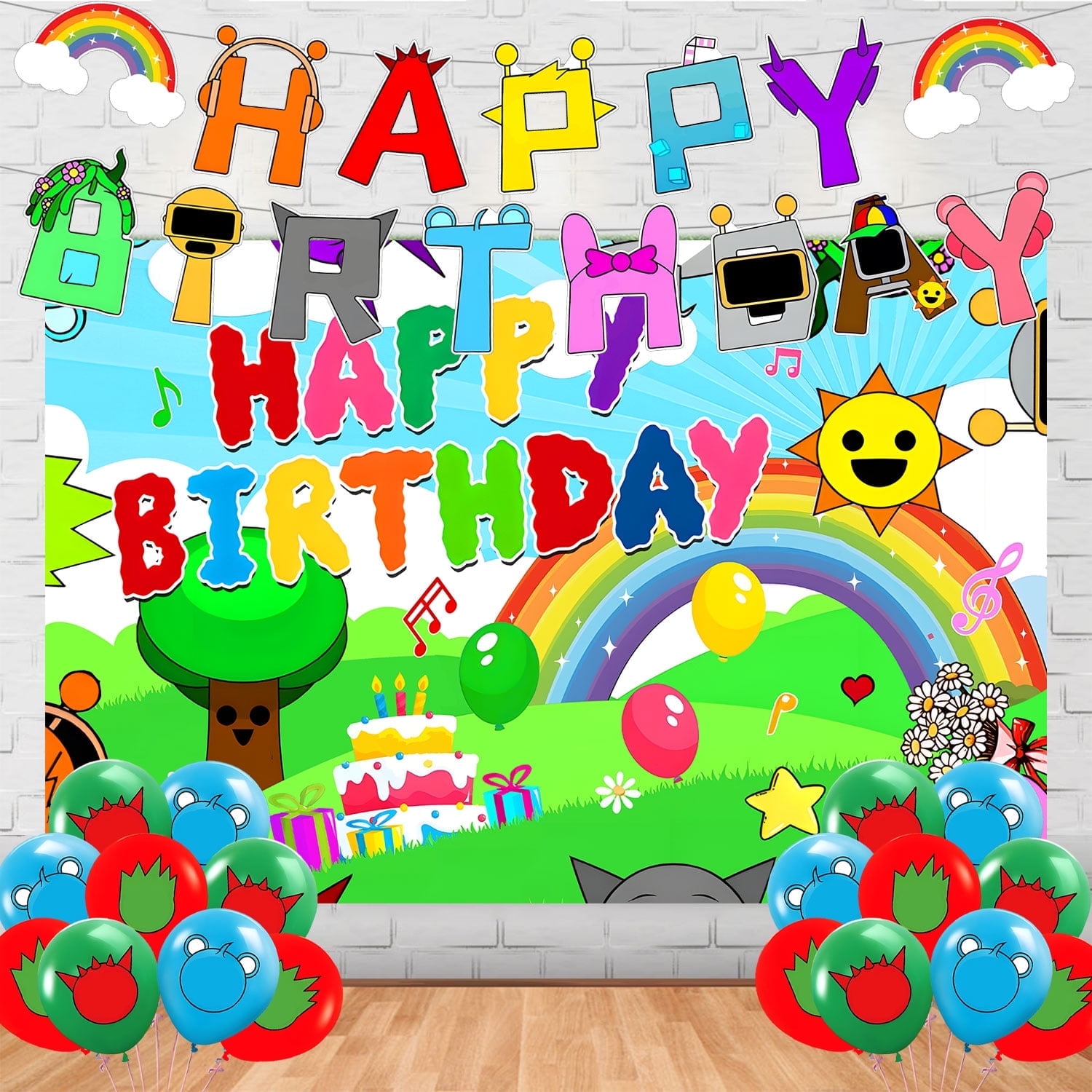 Cartoon Game Birthday Decorations Set Party Supplies Kids Party Favors ...