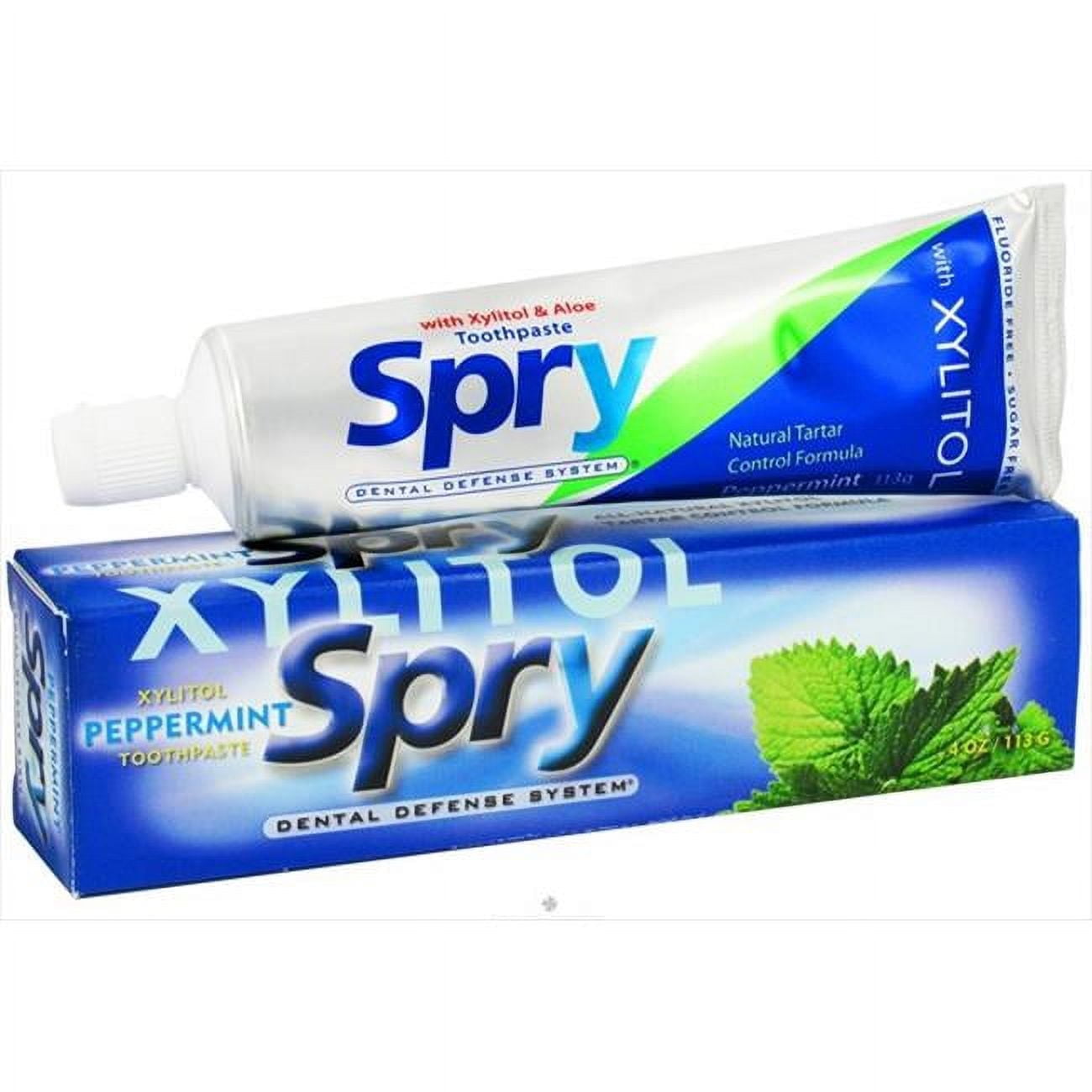 Spry Xylitol Toothpaste - Fluoride Free Peppermint - 5 oz. 1 Pack ...