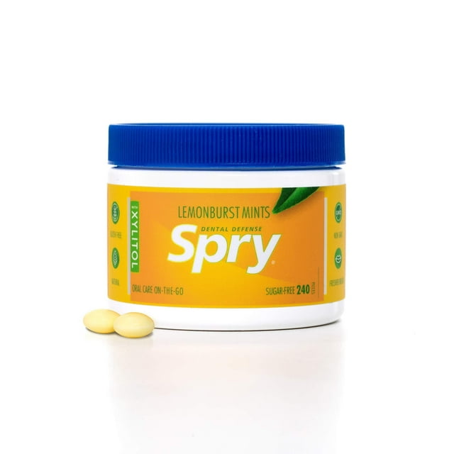 Spry Xylitol Lemon Burst Mints Sugar Free Candy - Breath Mints That ...
