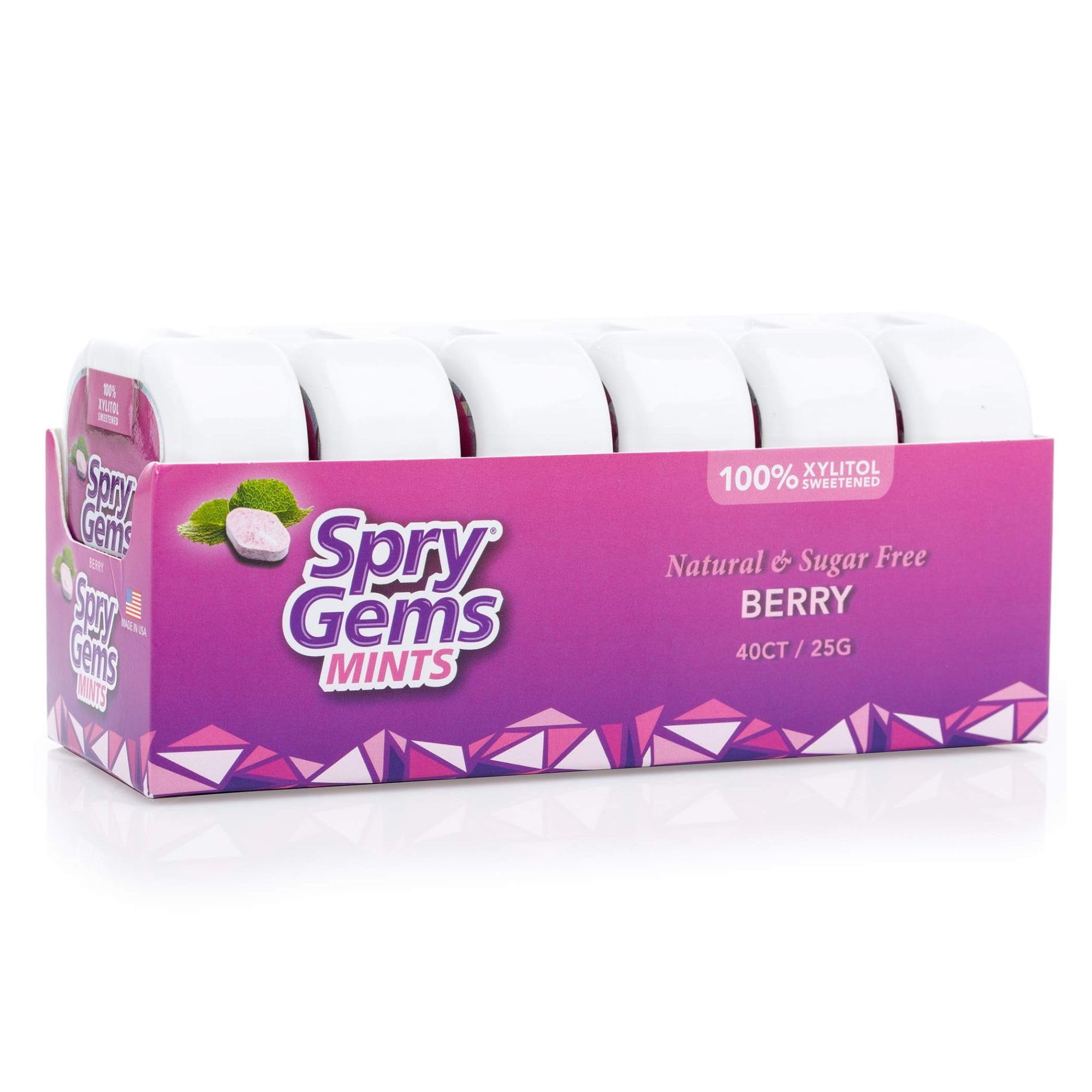 Spry Gems Natural Berry Xylitol Candy, Sugar Free Mints Dry Mouth Stop ...