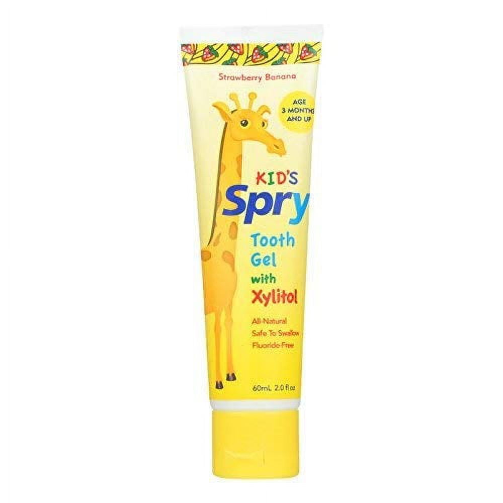 Spry Kid's Xylitol Tooth Gel, Natural Strawberry Banana, 2 oz, 6 Pack ...