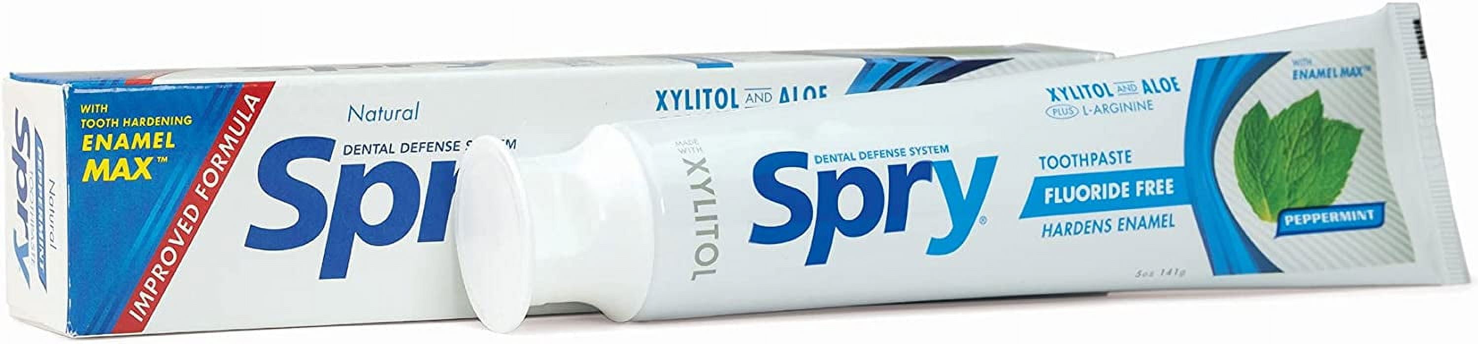 Spry Natural Xylitol Toothpaste 5oz for Adults and Kids - Fluoride Free ...