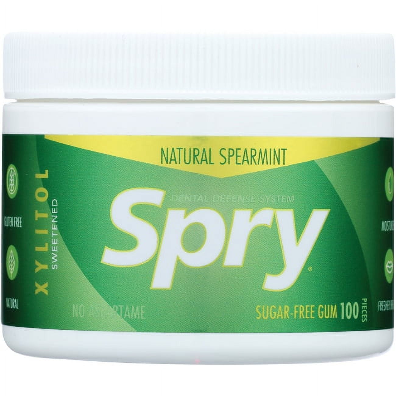 Spry Sugar-Free Spearmint Chewing Gum, 100 Pieces Tub - Walmart.com