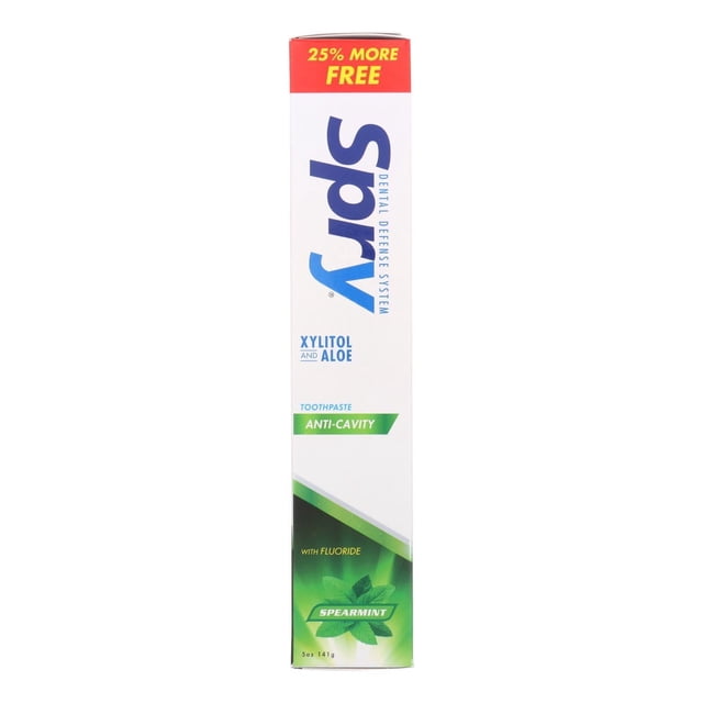 Spry Toothpaste - Spearmint - Fluoride - 5 oz - Walmart Business Supplies