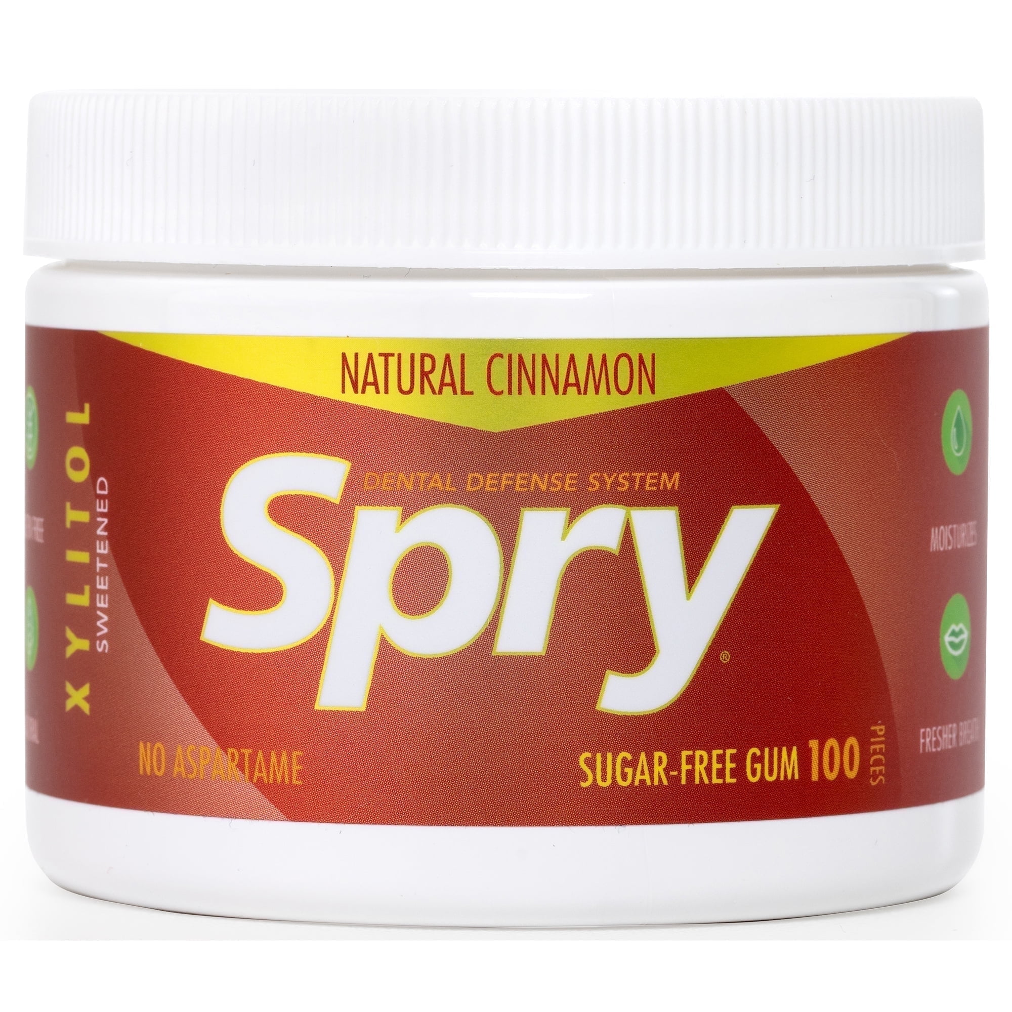 Spry Cinnamon Chewing Gum 100 Ct Jar, Xylitol Sugar Free, Dental Care ...