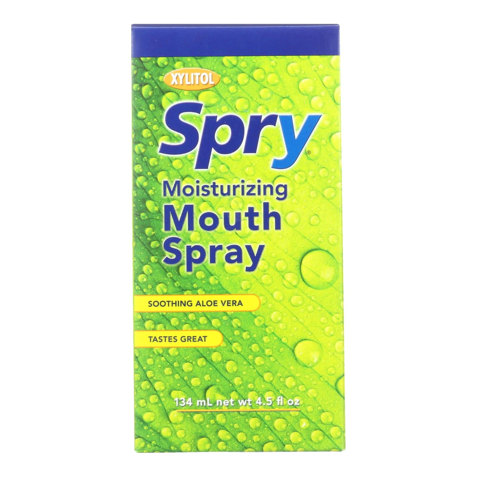 Spry Xylitol Moisturizing Mouth Spray for Adult, Natural Spearmint Bad ...