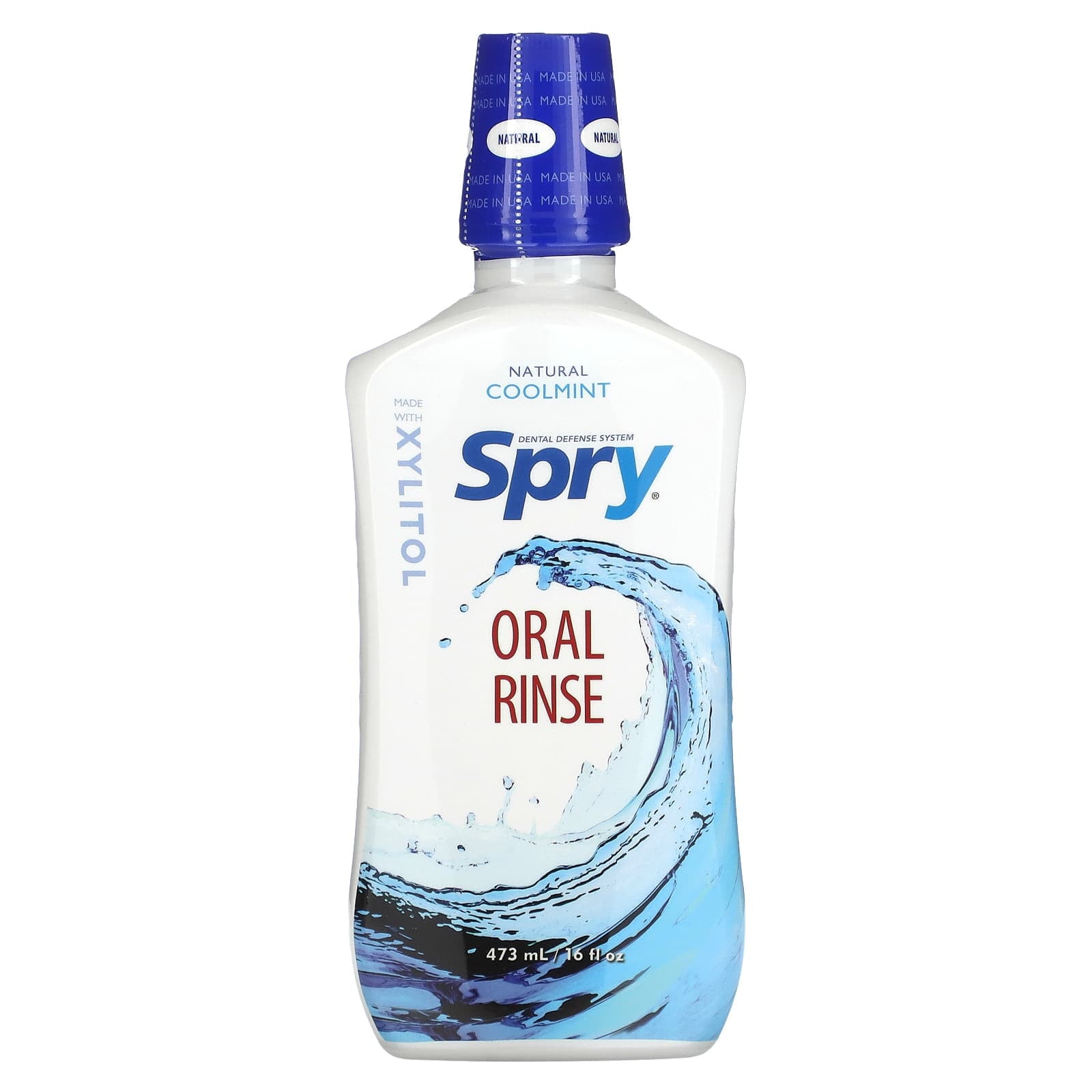 Spry Xylitol Mouthwash, Cool Mint Flavor, 16 fl oz, 4 pack, Natural ...