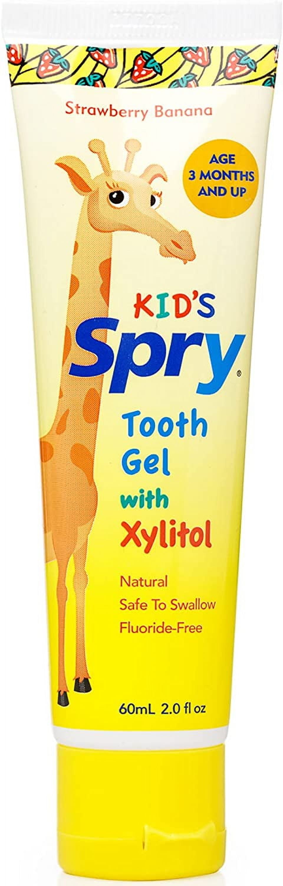 Spry Kids Toothpaste with Xylitol, Strawberry Banana Flavor, Fluoride ...