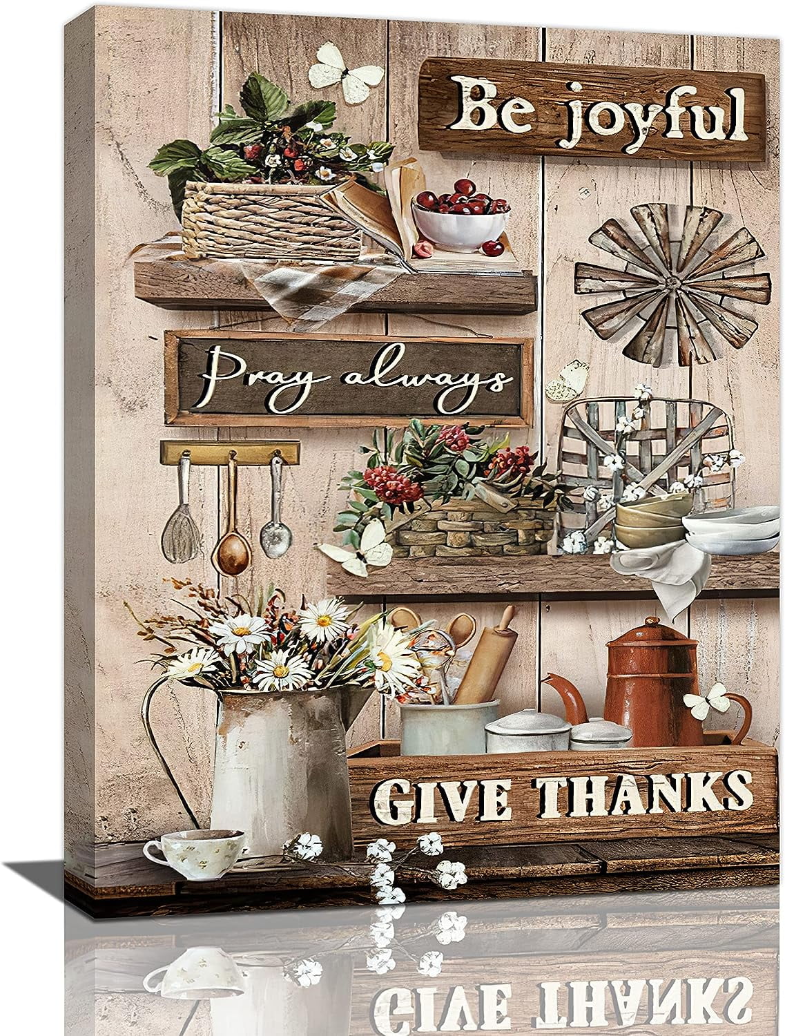 Sps ssion Artist Be Joyful Wall Art 12"x16" Framed Farmhouse Canvas Art ...