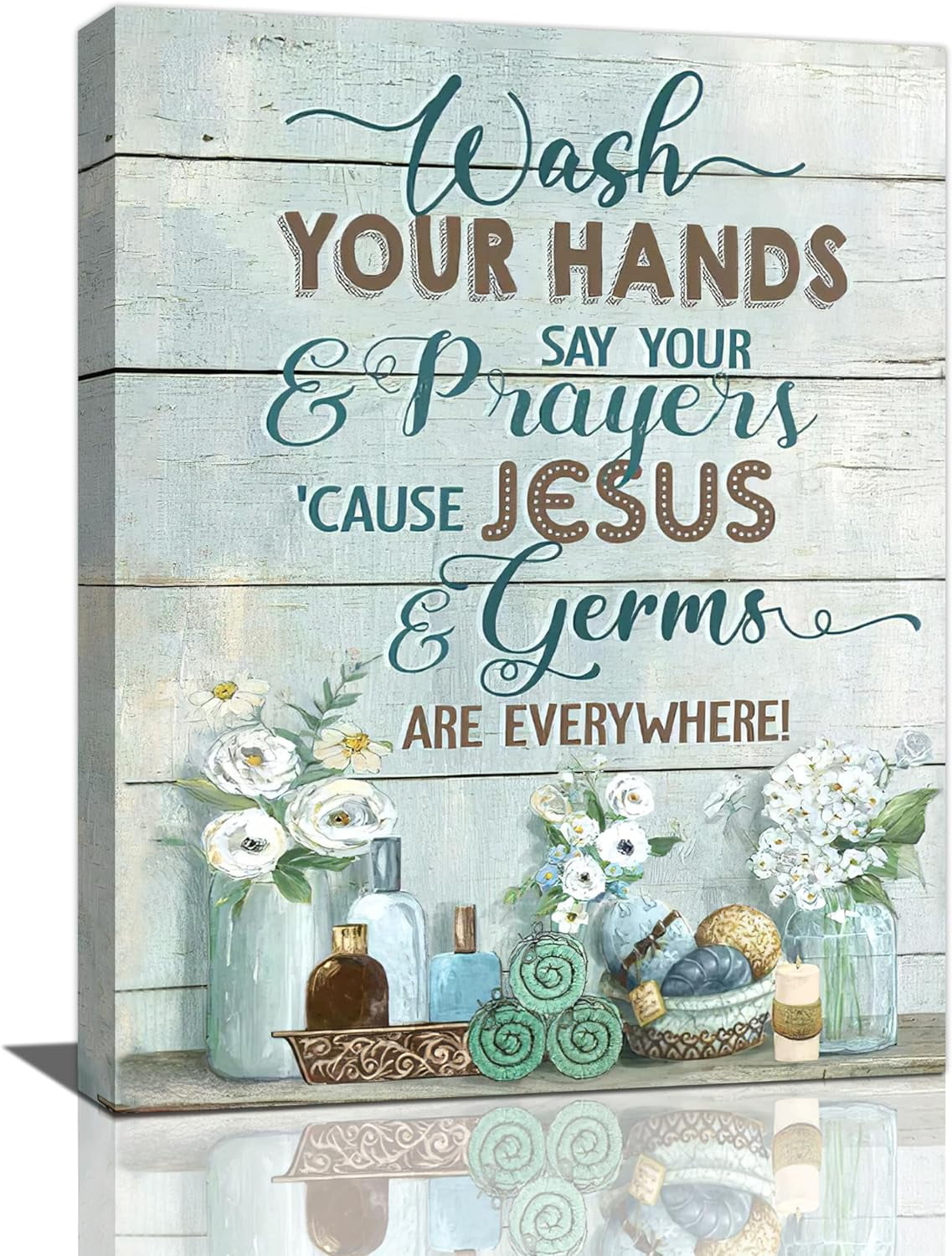 Sps ssion Bathroom Rules 12'' X 16" Framed Canvas Art Prints - Walmart.com