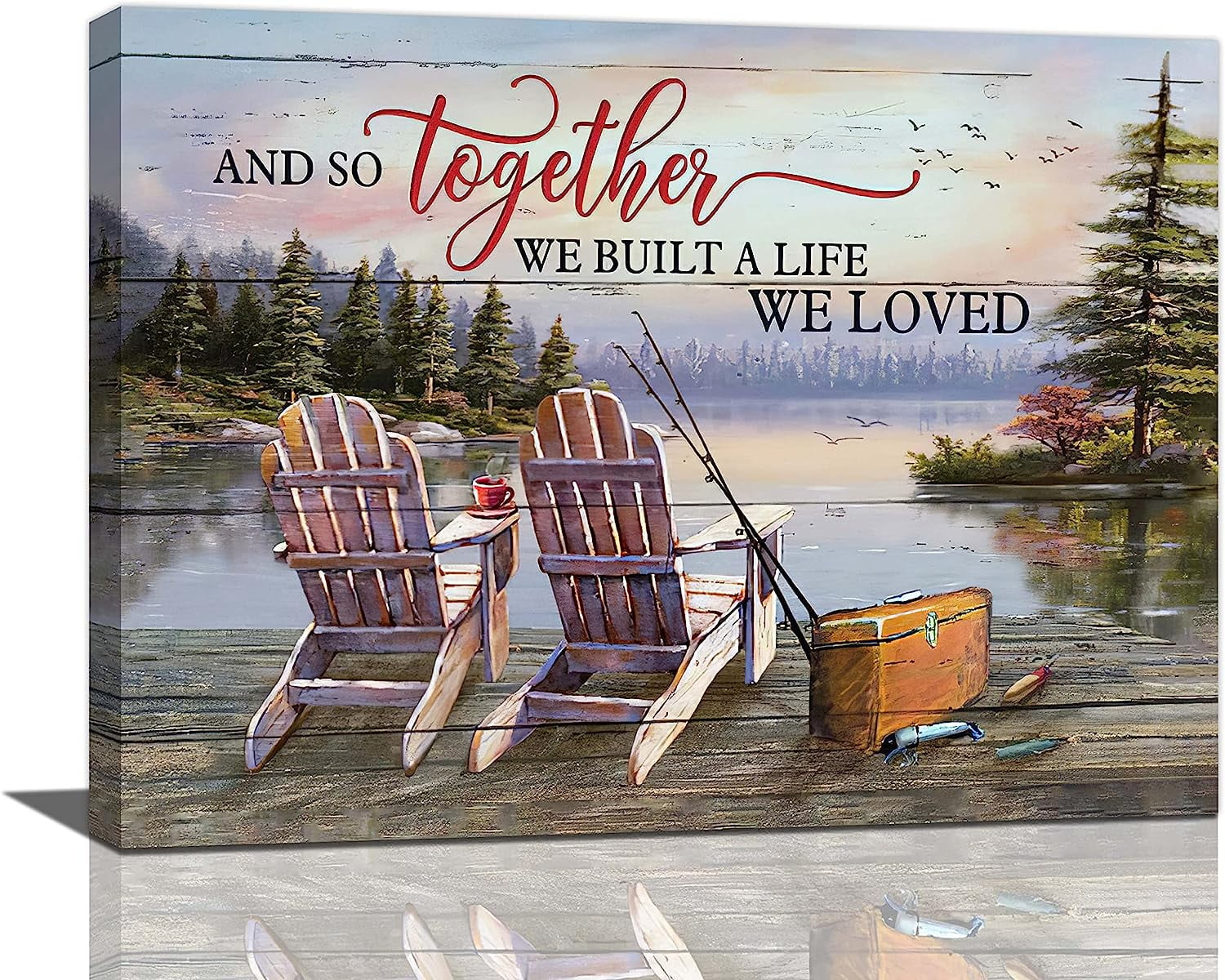 Sps ssion Farmhouse Lake Cabin 12" x 16" Canvas Art Prints - Walmart.com