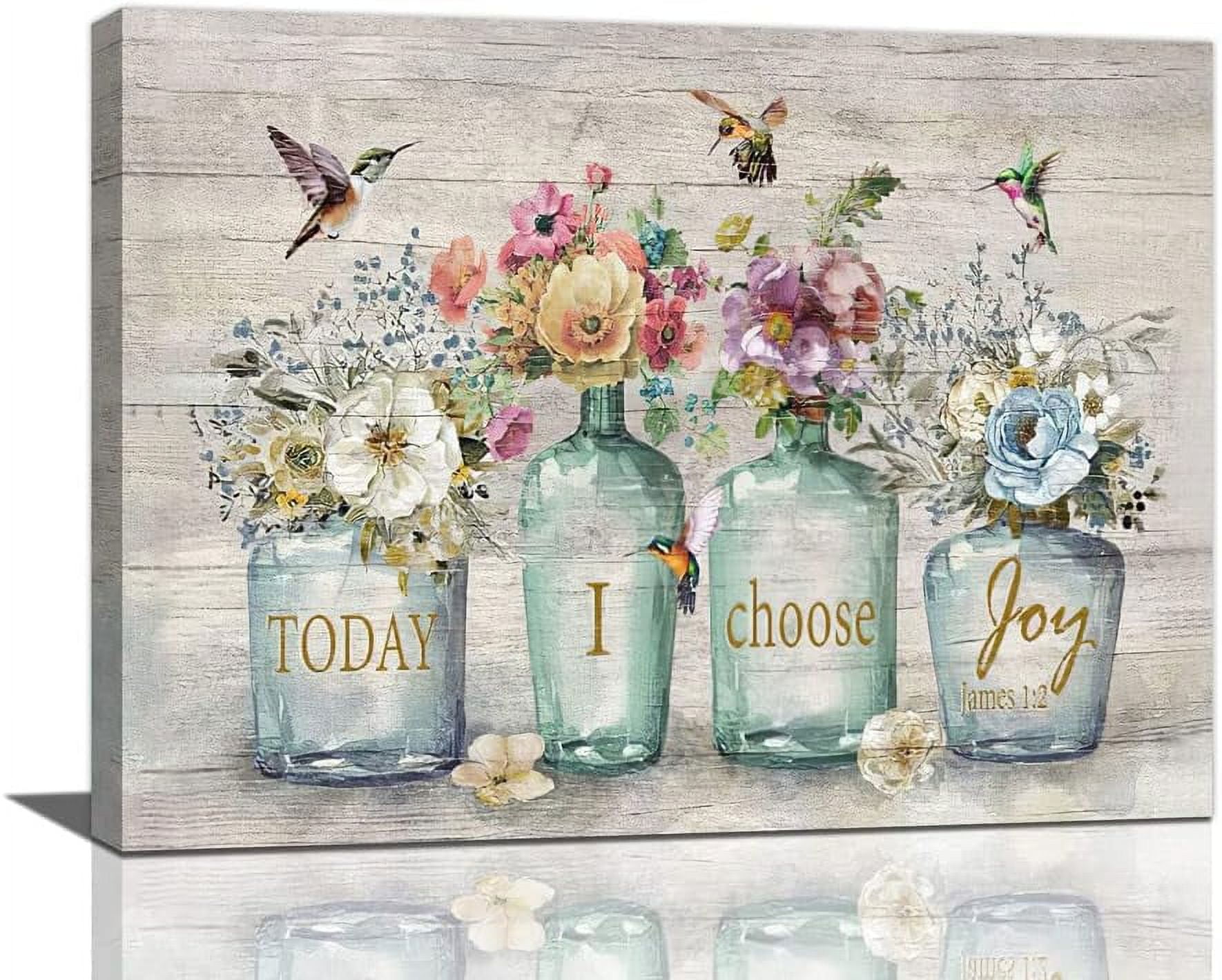 Sps ssion Flower Hummingbird 12'' X 16'' Framed Painting Canvas Art ...