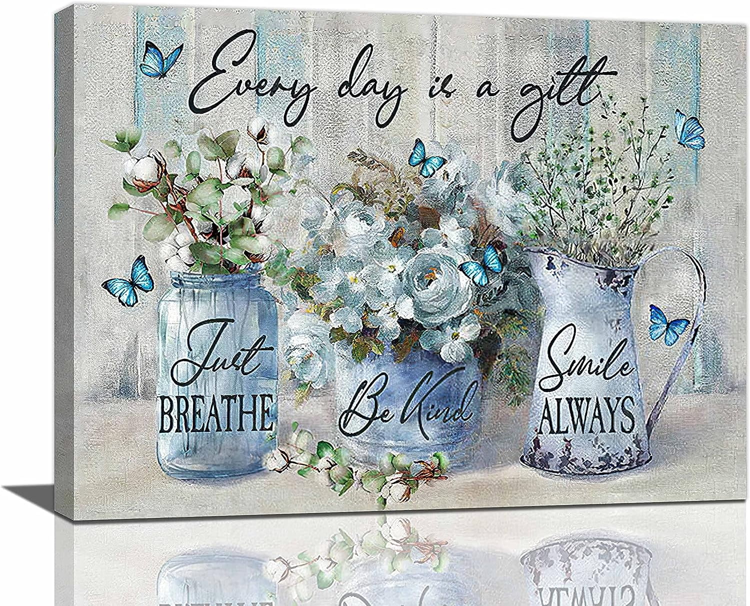 Sps ssion Rustic Cotton Flower 16"x12" Framed Painting Canvas Art ...