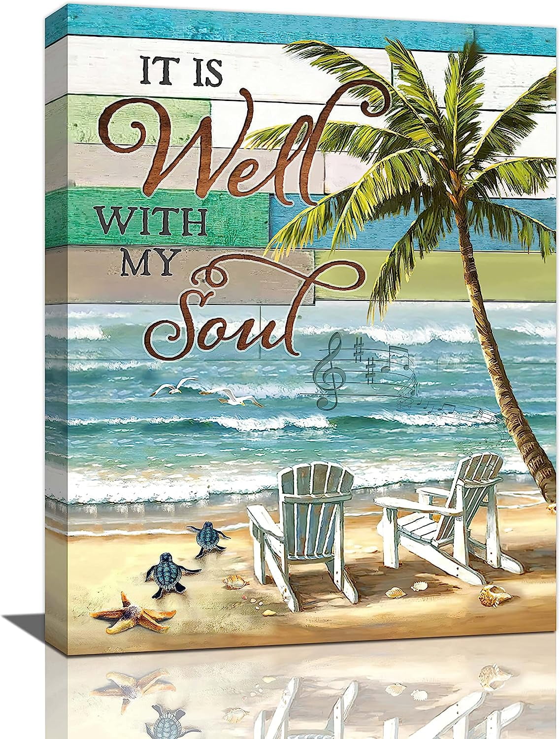 Sps ssion Sea Turtle Palm Tree It Is Well with My Soul 12"x16" Framed ...