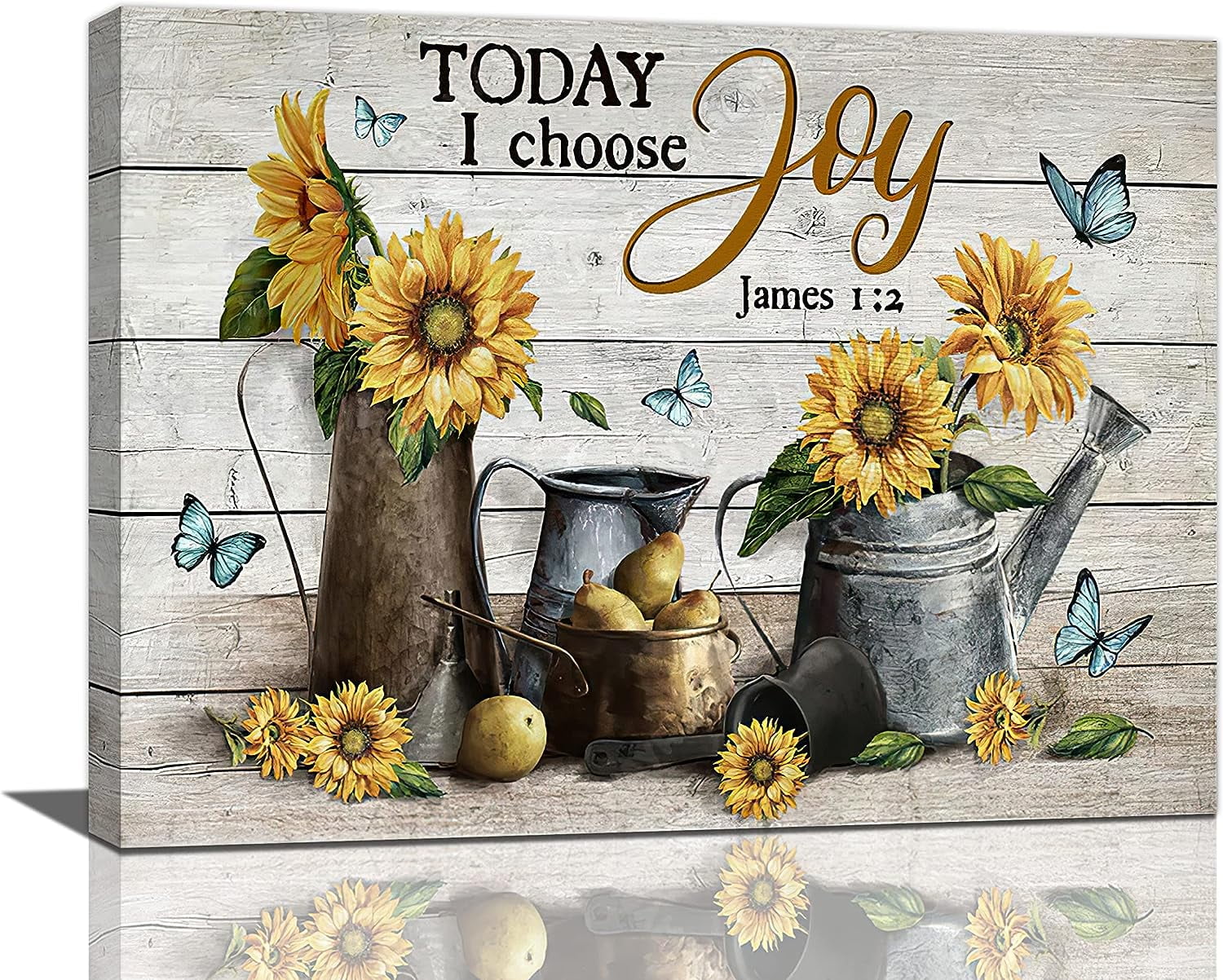 Sps ssion Sunflower 16" x 12" Framed Canvas Art Prints - Walmart.com