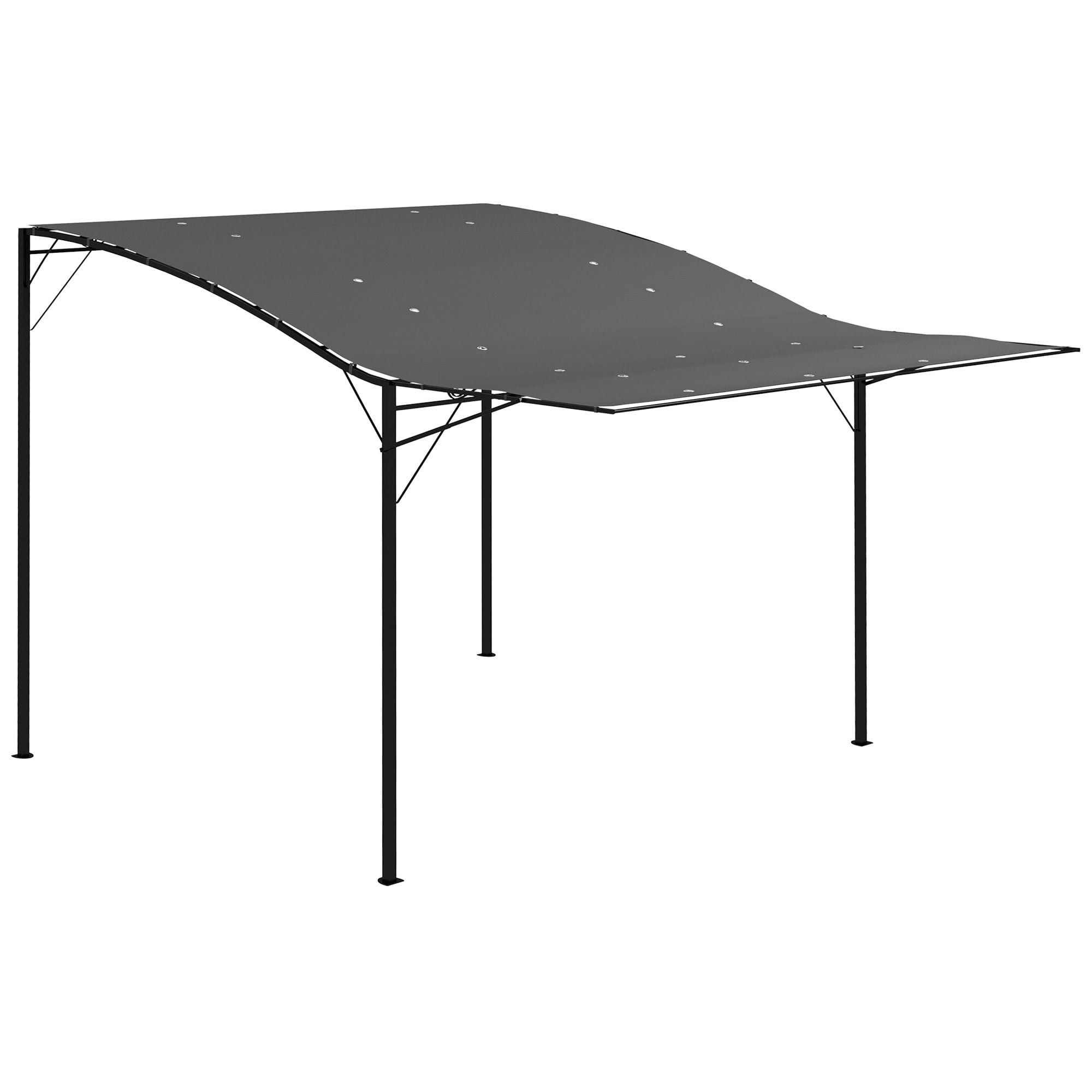 Spthe 10' x 8' Outdoor Pergola and Patio Gazebo, Extendable Side Awning ...