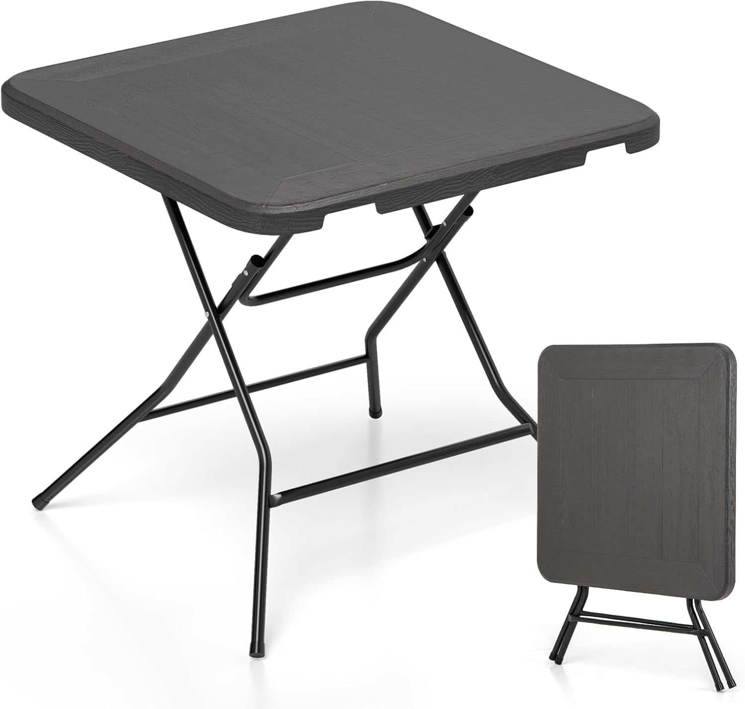Spthe 31.5" Square Folding Table, Indoor Outdoor Foldable Plastic Table ...