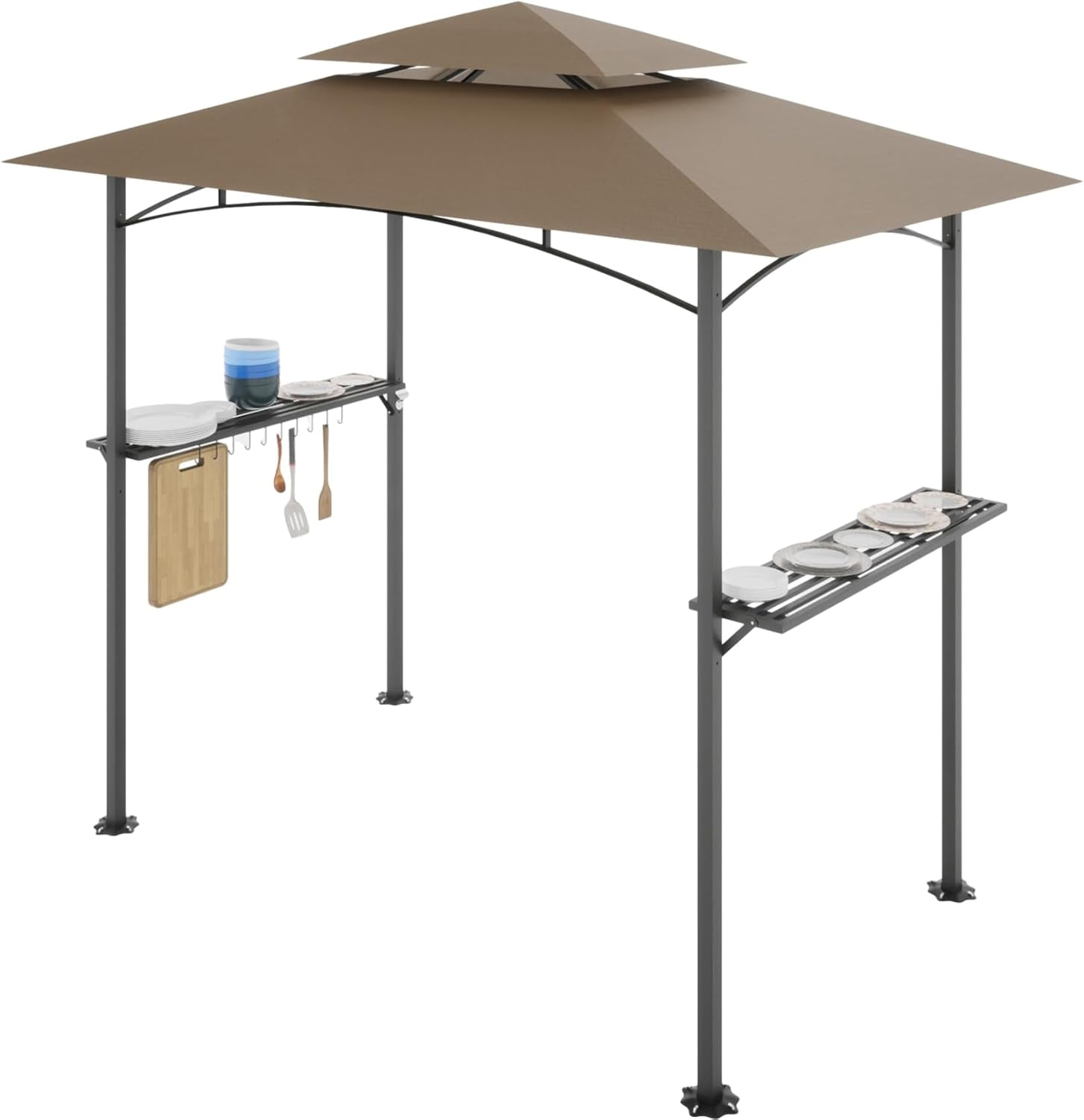 Spthe 8'X5' Grill Gazebo Canopy, Grill Tent for Outdoor Grill, Double ...