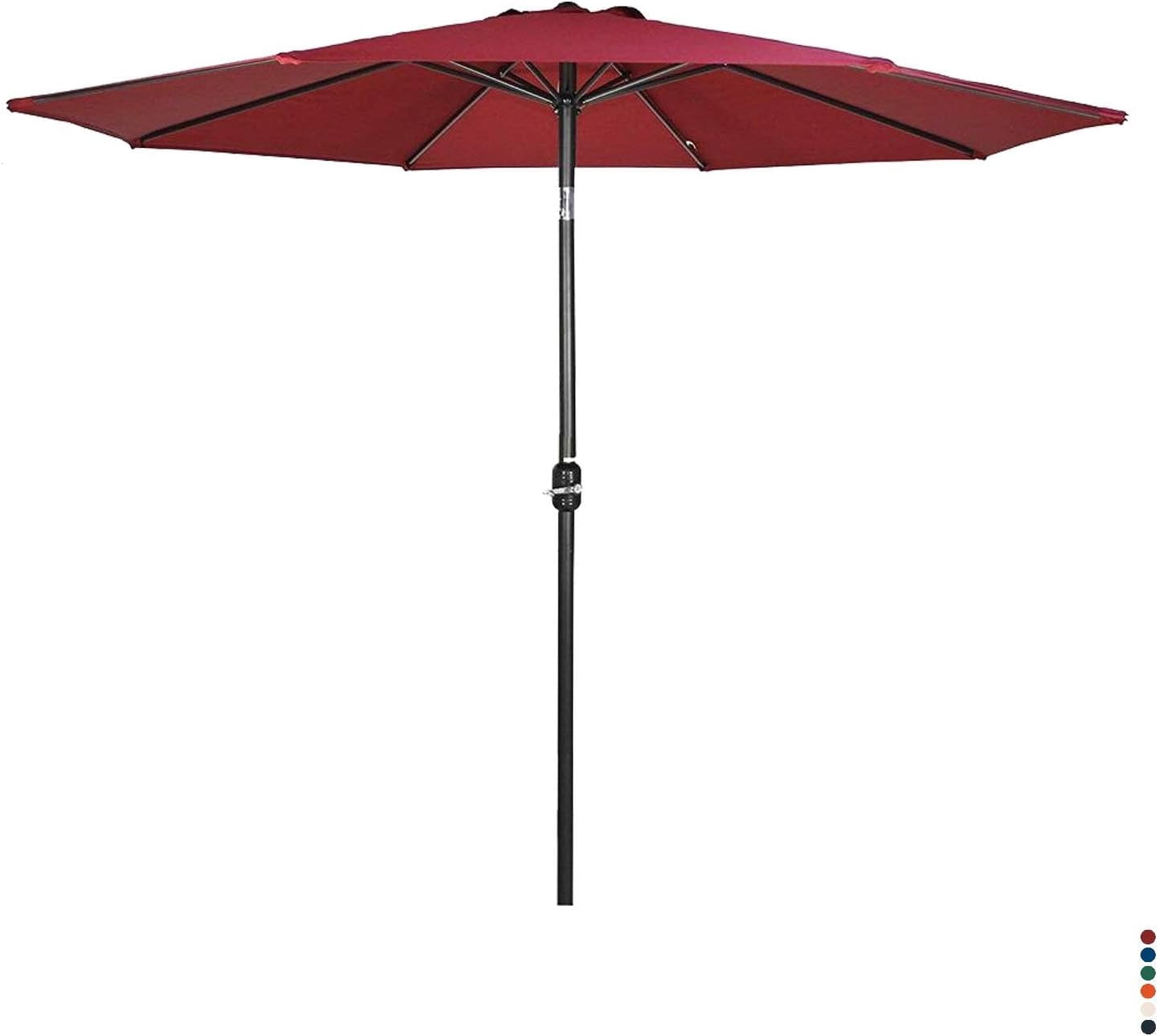 Spthe 9 FT Patio Umbrella, Outdoor Umbrellas with Adjustable Crank ...