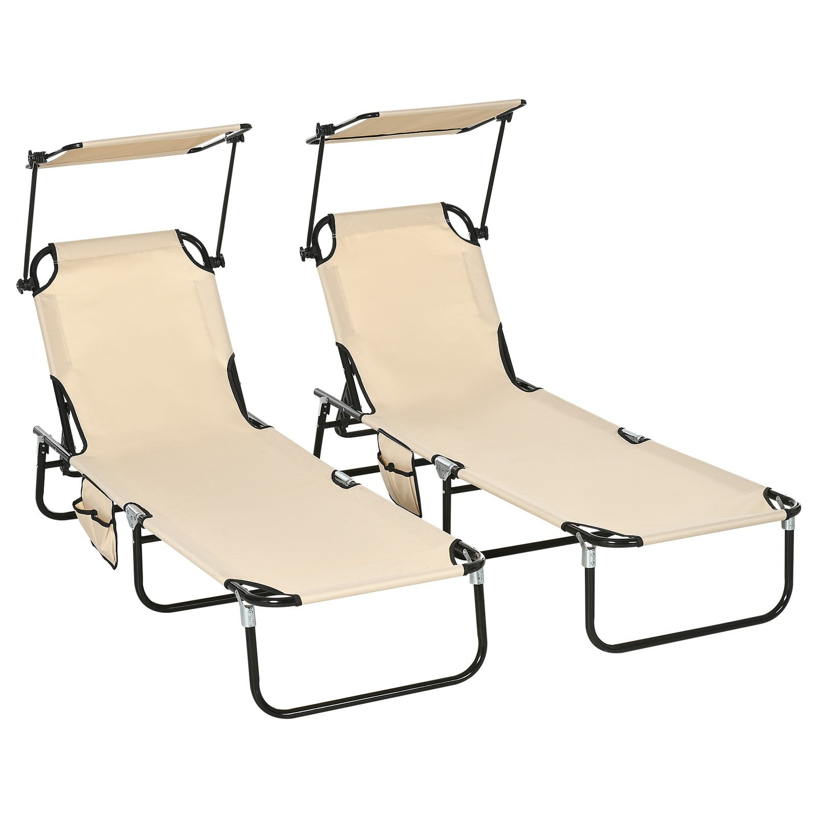 Spthe Folding Chaise Lounge Pool Lounge Chairs Set of 2, Outdoor Sun ...