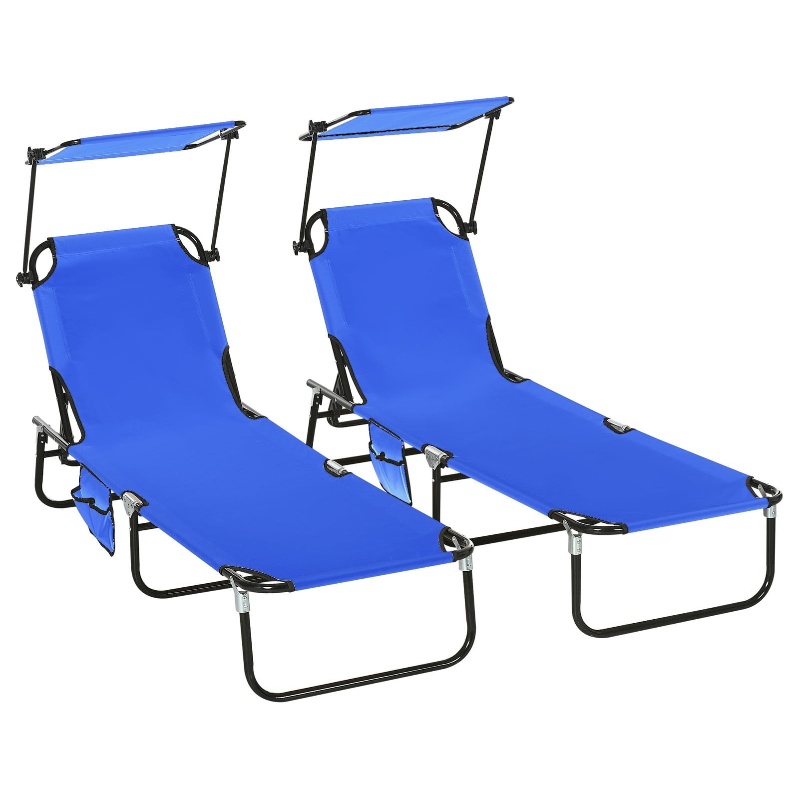Spthe Folding Chaise Lounge Pool Lounge Chairs Set of 2, Outdoor Sun ...