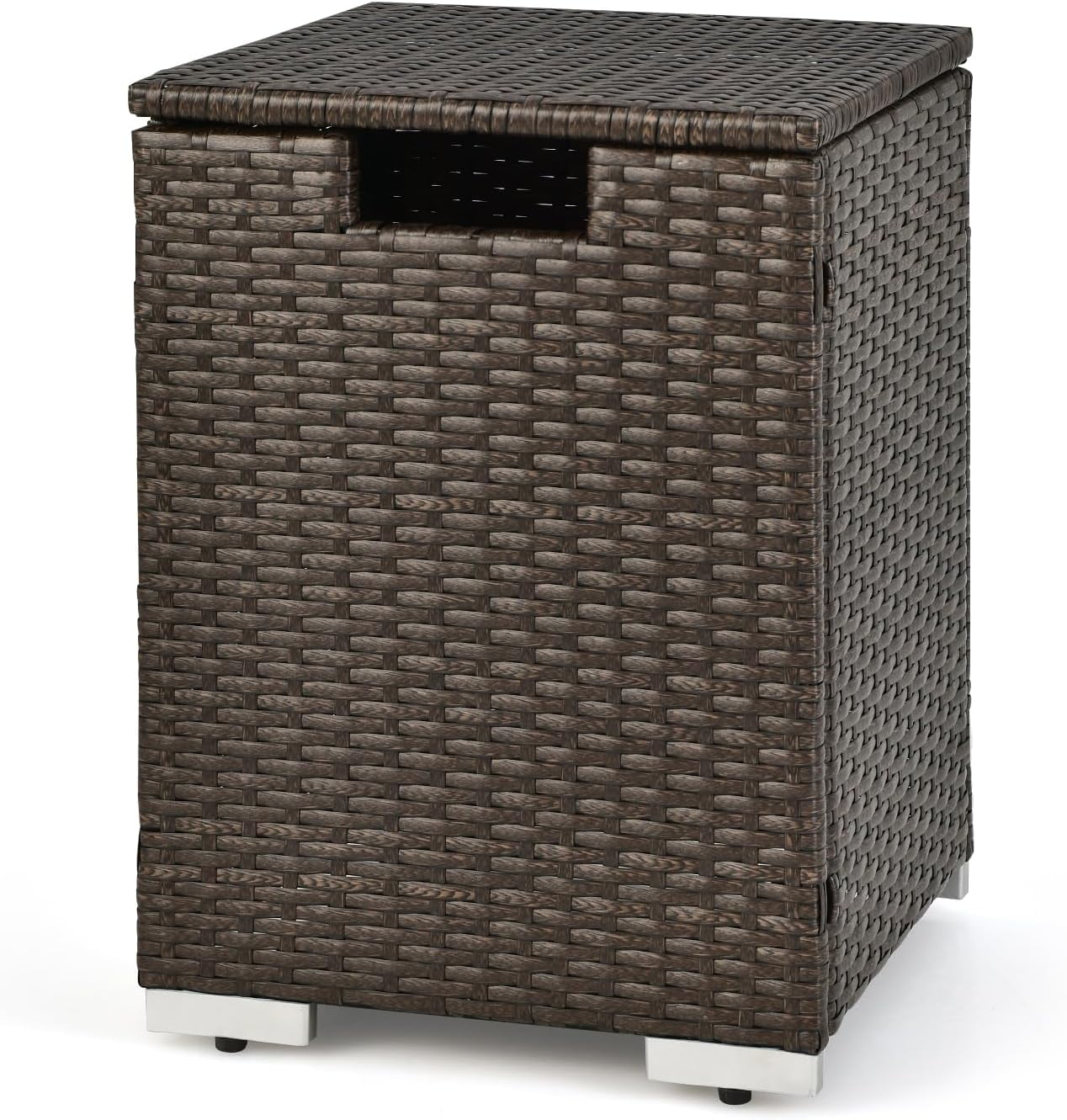 Spthe Outdoor Propane Tank Cover Table, Patiojoy Wicker Hideaway for ...