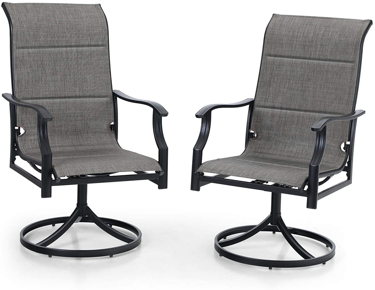 Spthe Outdoor Swivel Patio Dining Chairs Set of 2, All Weather Patio ...
