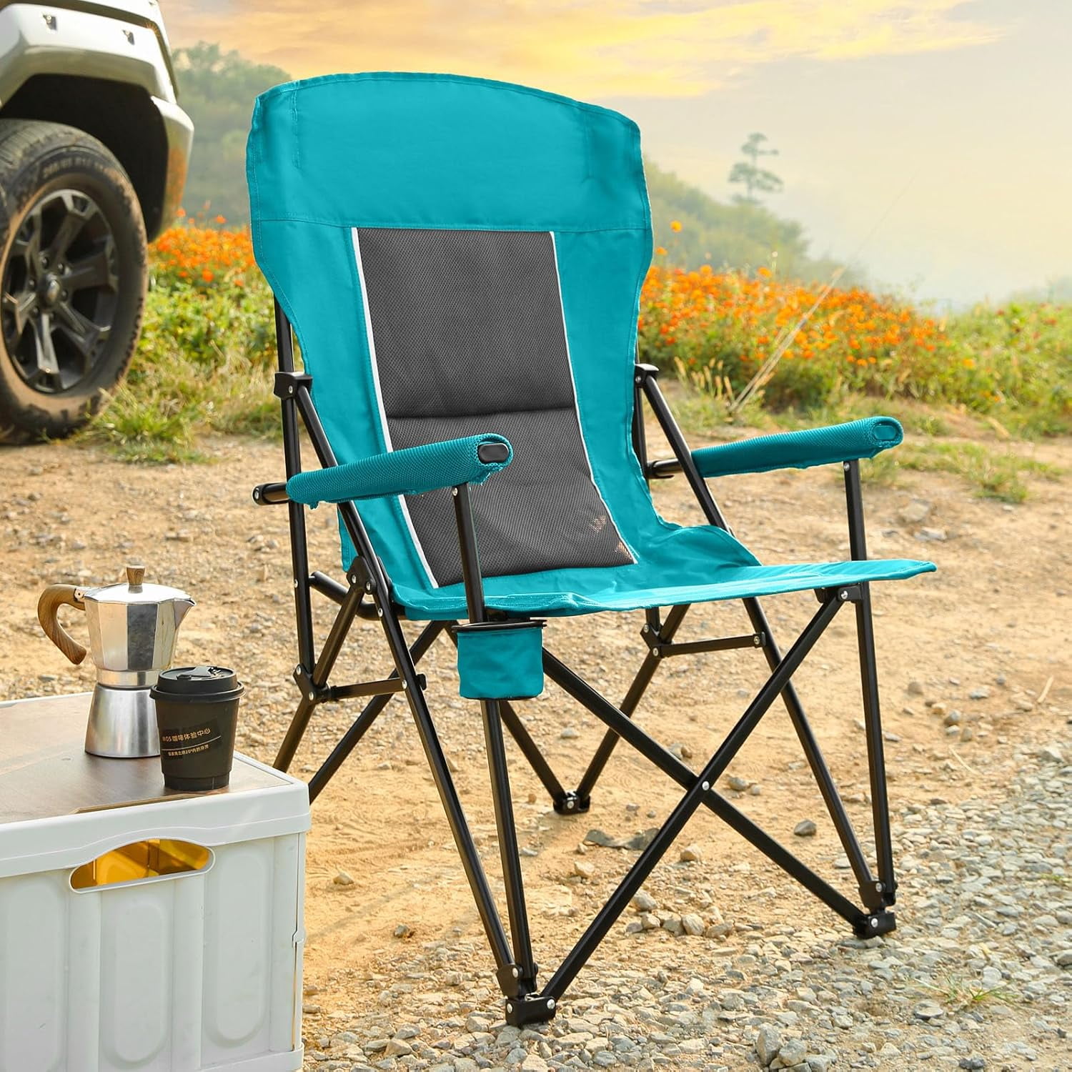 Spthe Oversized Camping Chairs for Adults, High Back Heavy Duty Lawn ...