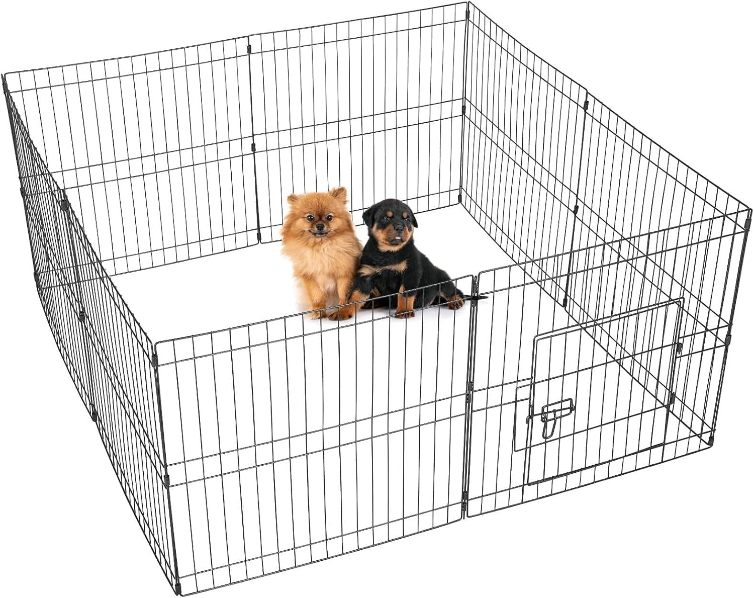 Sptwo 24 inch Puppy Pet 24 Panel Foldable Metal Playpen Portable Fence ...