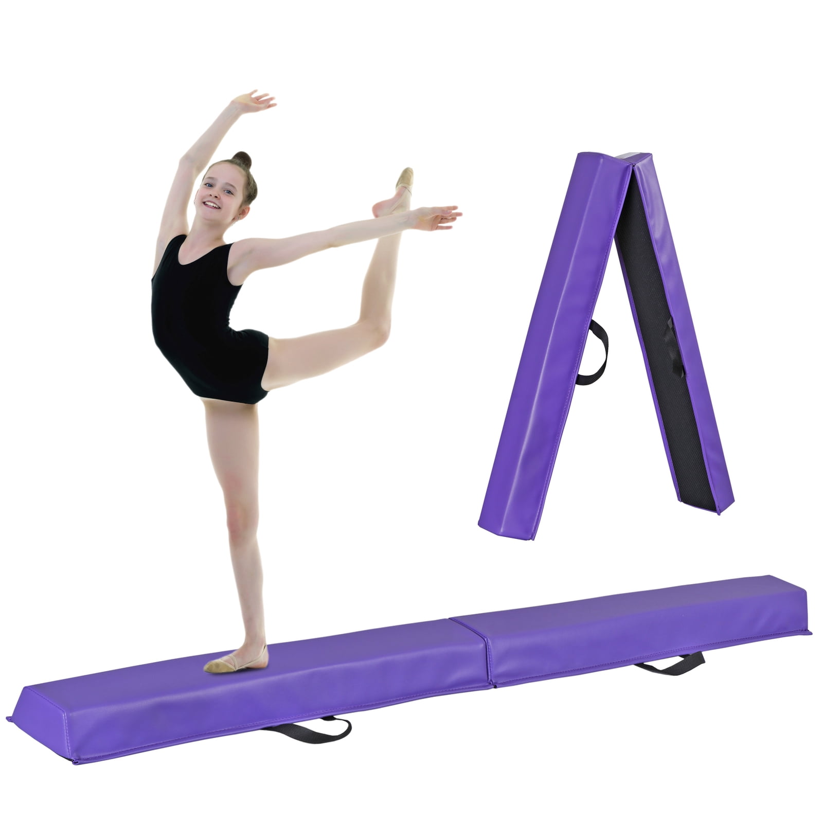 Sptwo 6FT 9FT Folding Balance Beam, Gymnastics Floor Beam with Anti ...