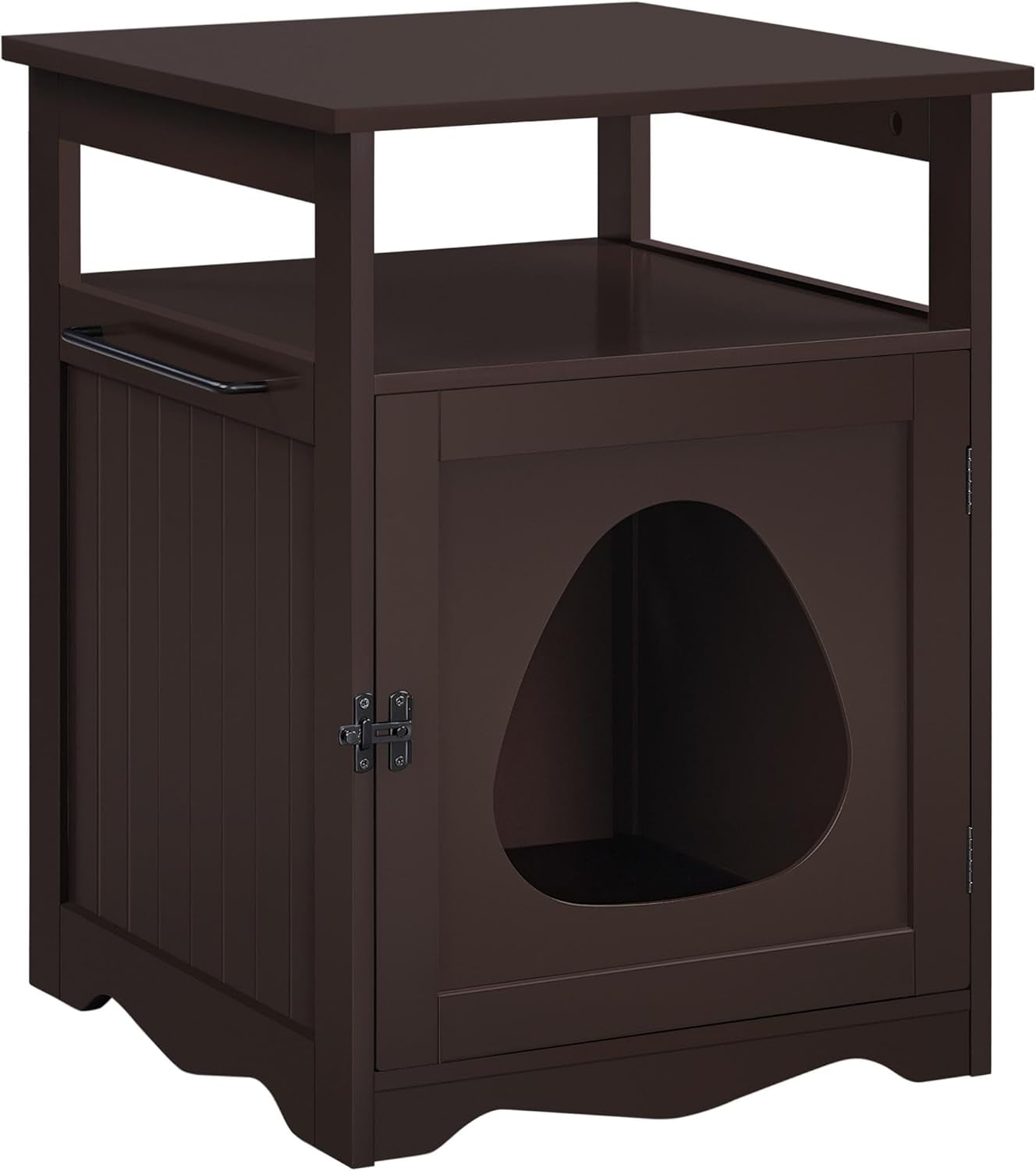 Sptwo Cat Litter Box Enclosure, Pet Side Table with Open Shelf and Vent ...