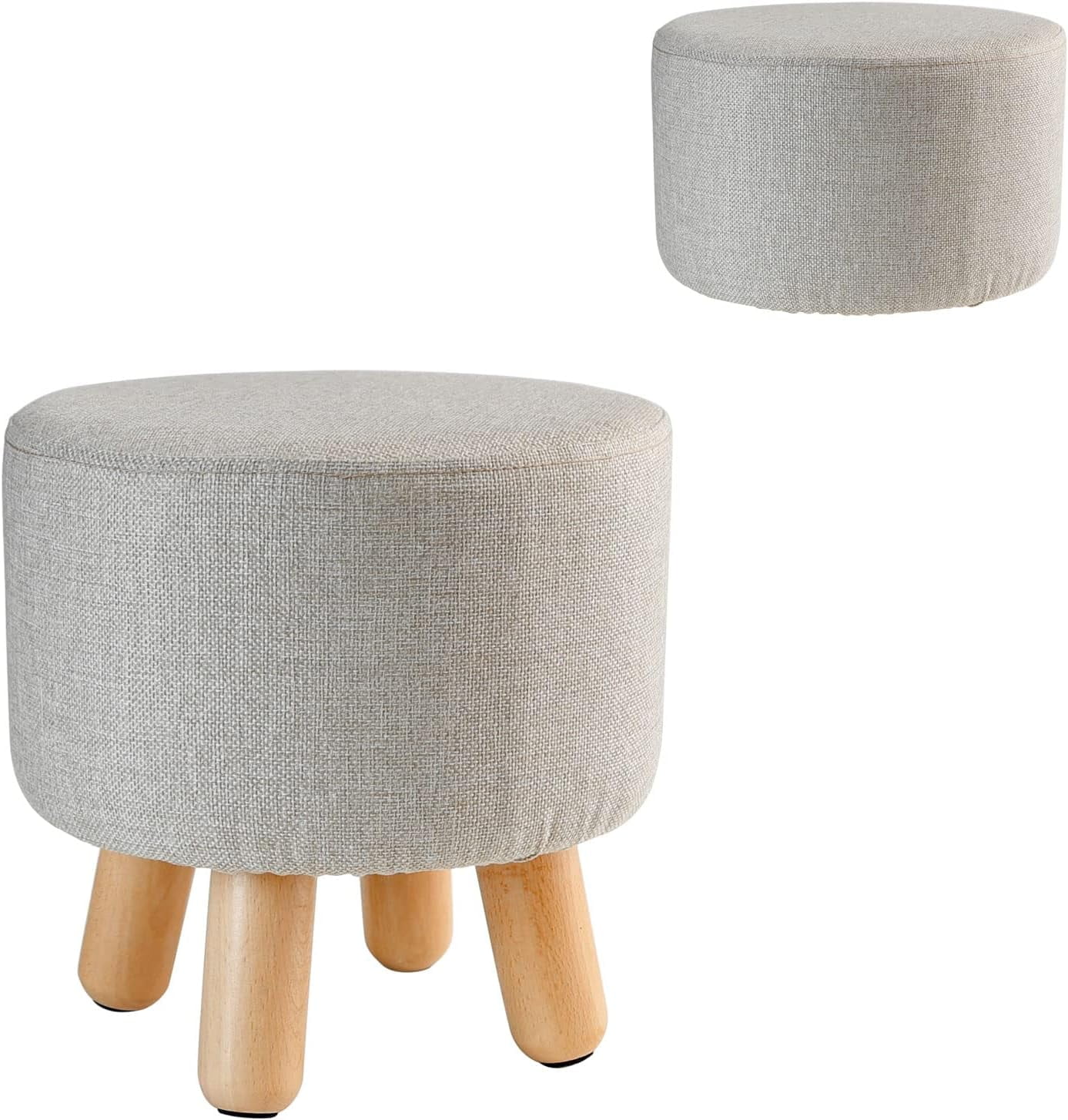 Sptwo Fabric Round Padded Ottoman Foot Rest Stool - Walmart.com