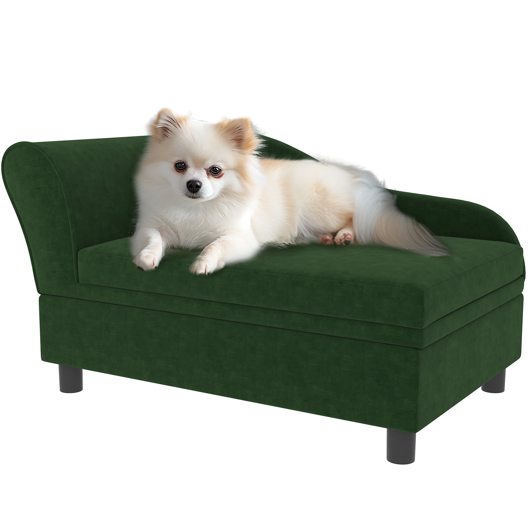 Sptwo Luxury Fancy Dog Couch with Hidden Storage, Small Dog Sofa Bed ...