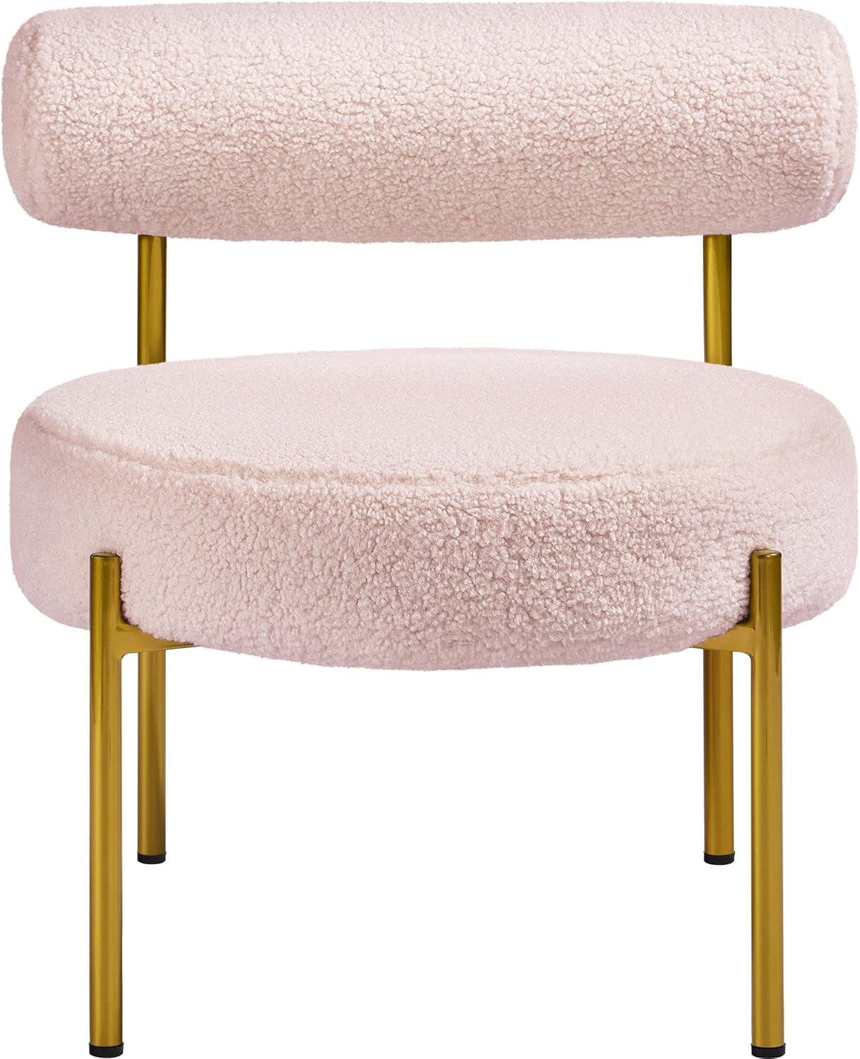 Sptwo Modern Vanity Chair, Boucle Fabric Accent Chair with Gold Metal ...