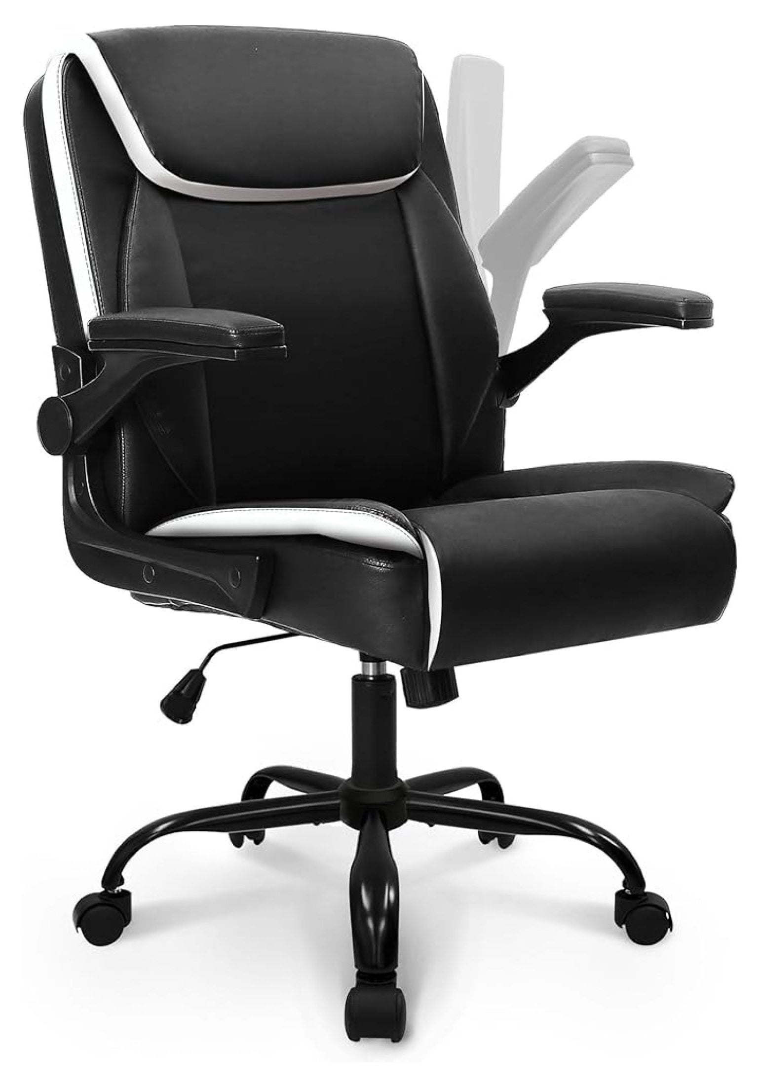 Sptwo Office Desk Computer Chair Ergonomic Executive Mid-Back Leather ...