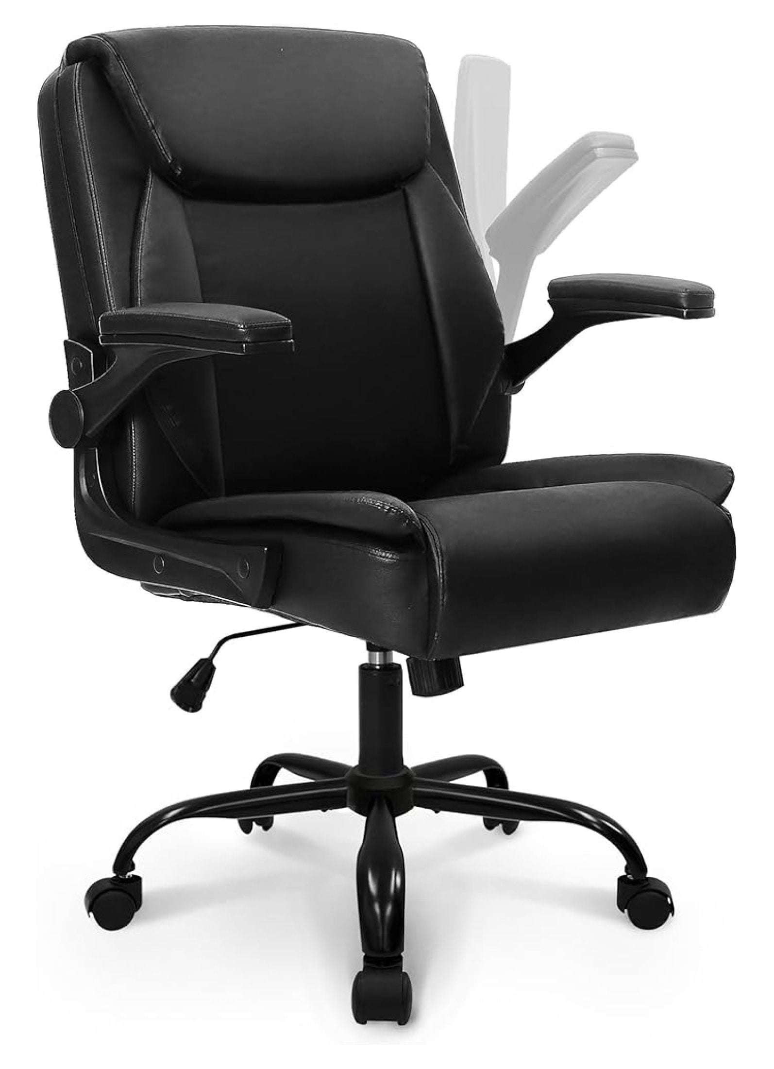 Sptwo Office Desk Computer Chair Ergonomic Executive Mid-Back Leather ...