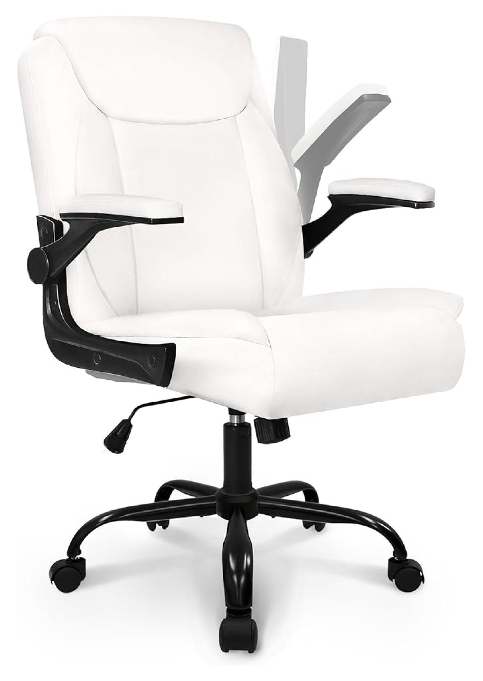 Sptwo Office Desk Computer Chair Ergonomic Executive Mid-Back Leather ...