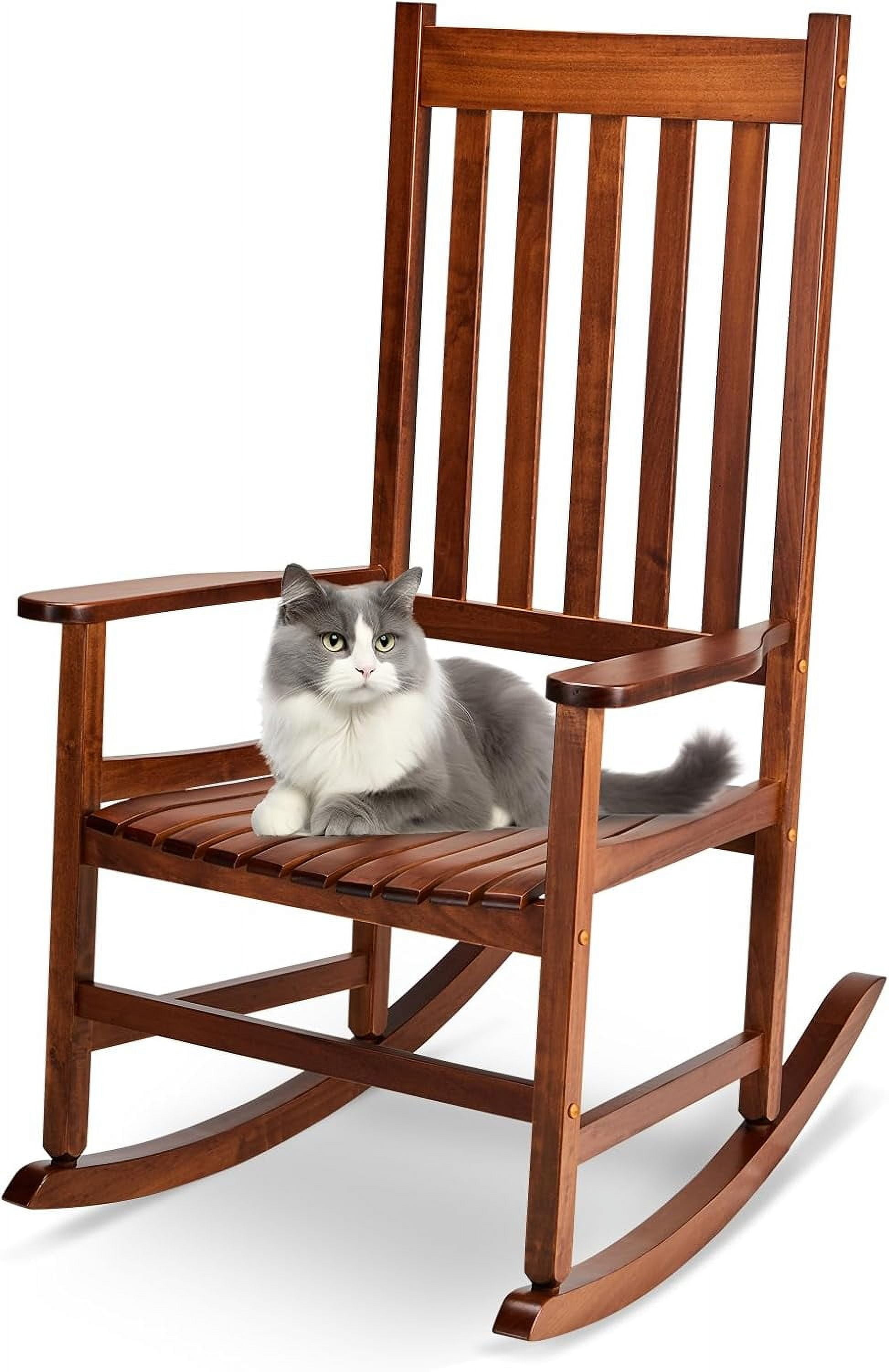 Sptwo Outdoor Rocking Chair, Solid Wood High Back Rocker, All Weather ...