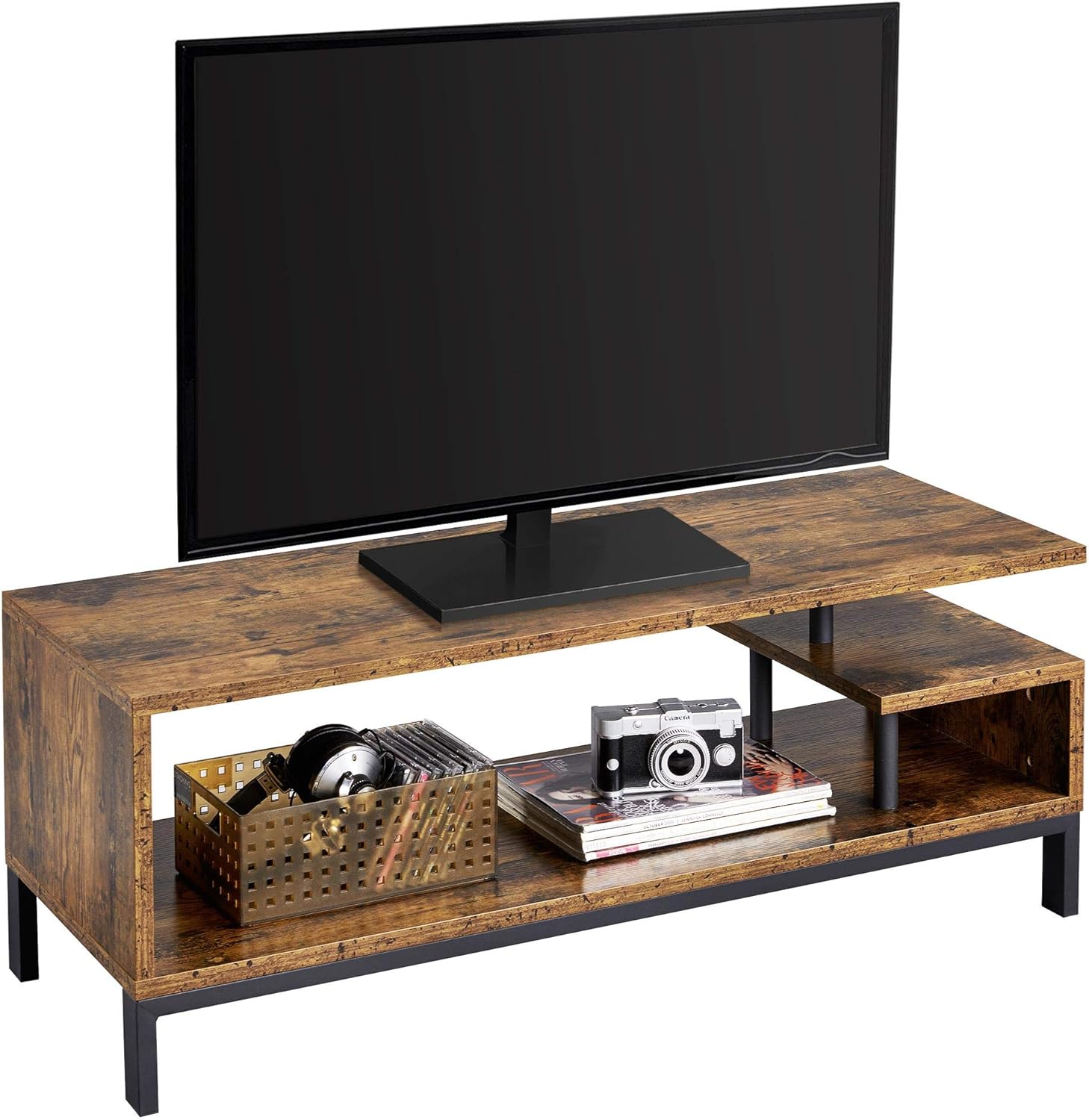 Sptwo Small TV Stand for 50 Inch TV, Industrial TV Table Wood TV Stand ...