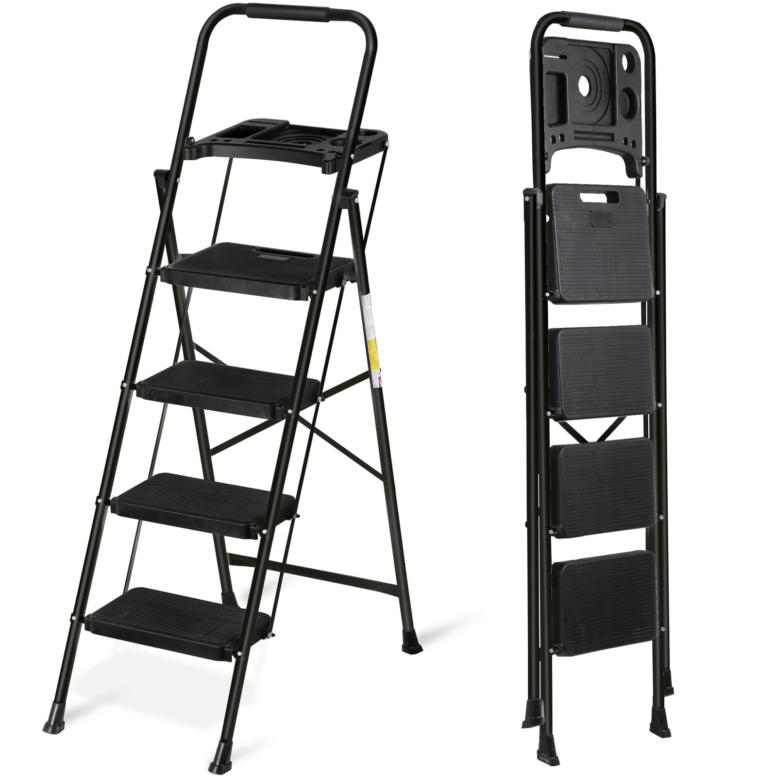 Sptwo Step Ladder, Folding Step Stool for Adults, Portable Steel Ladder ...