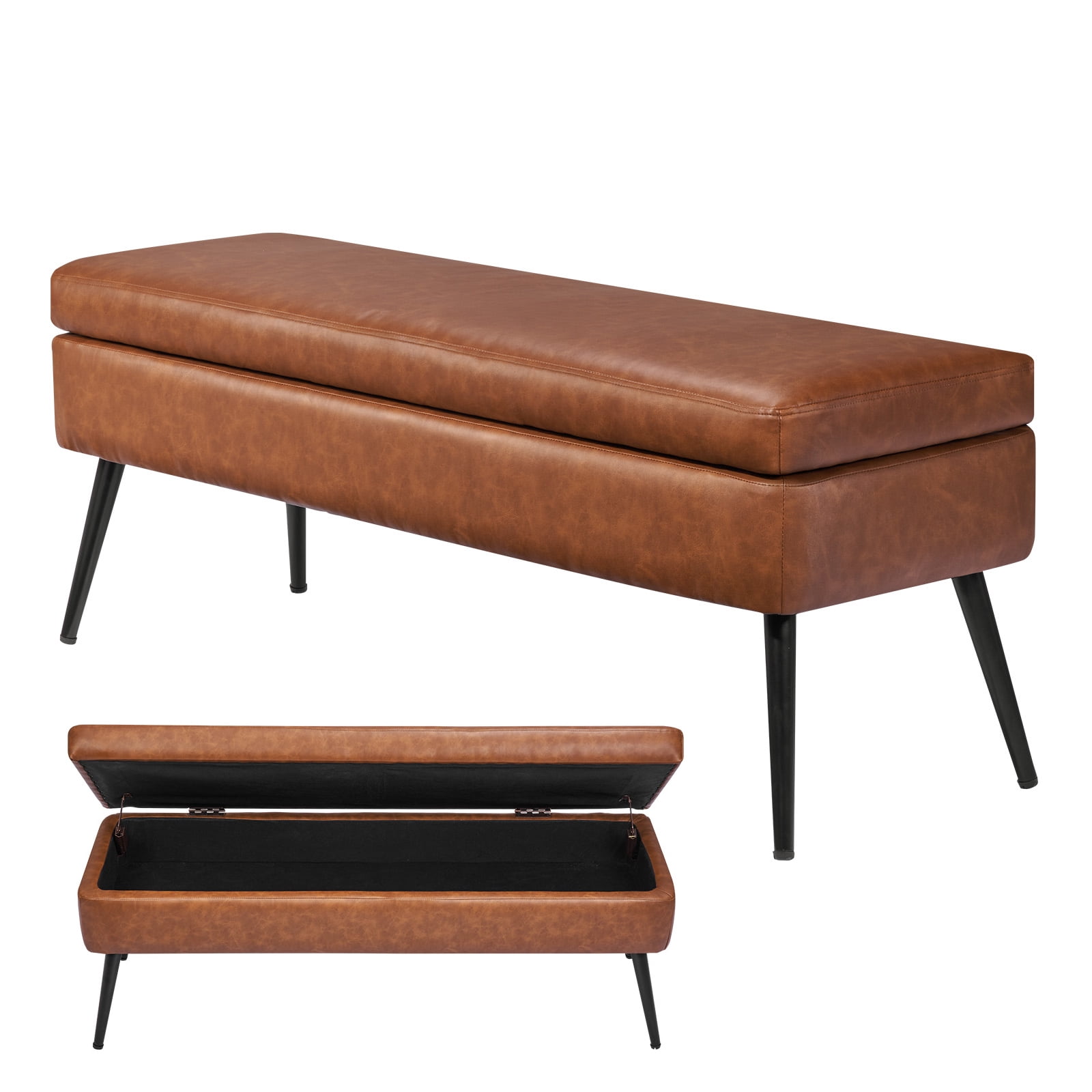 Sptwo Storage Ottoman, Modern End-of-Bed Ottoman, Upholstered Entryway ...