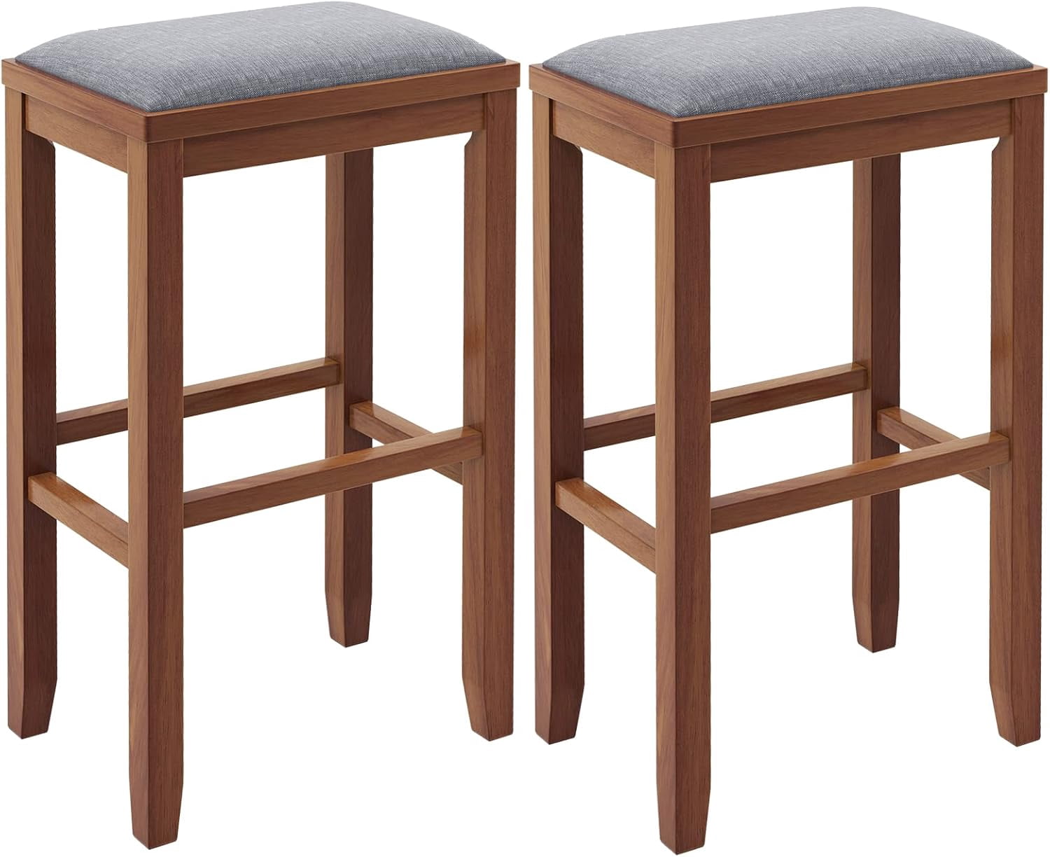 Sptwo Upholstered Saddle Stools Set of 2, 31-inch Height Vintage ...