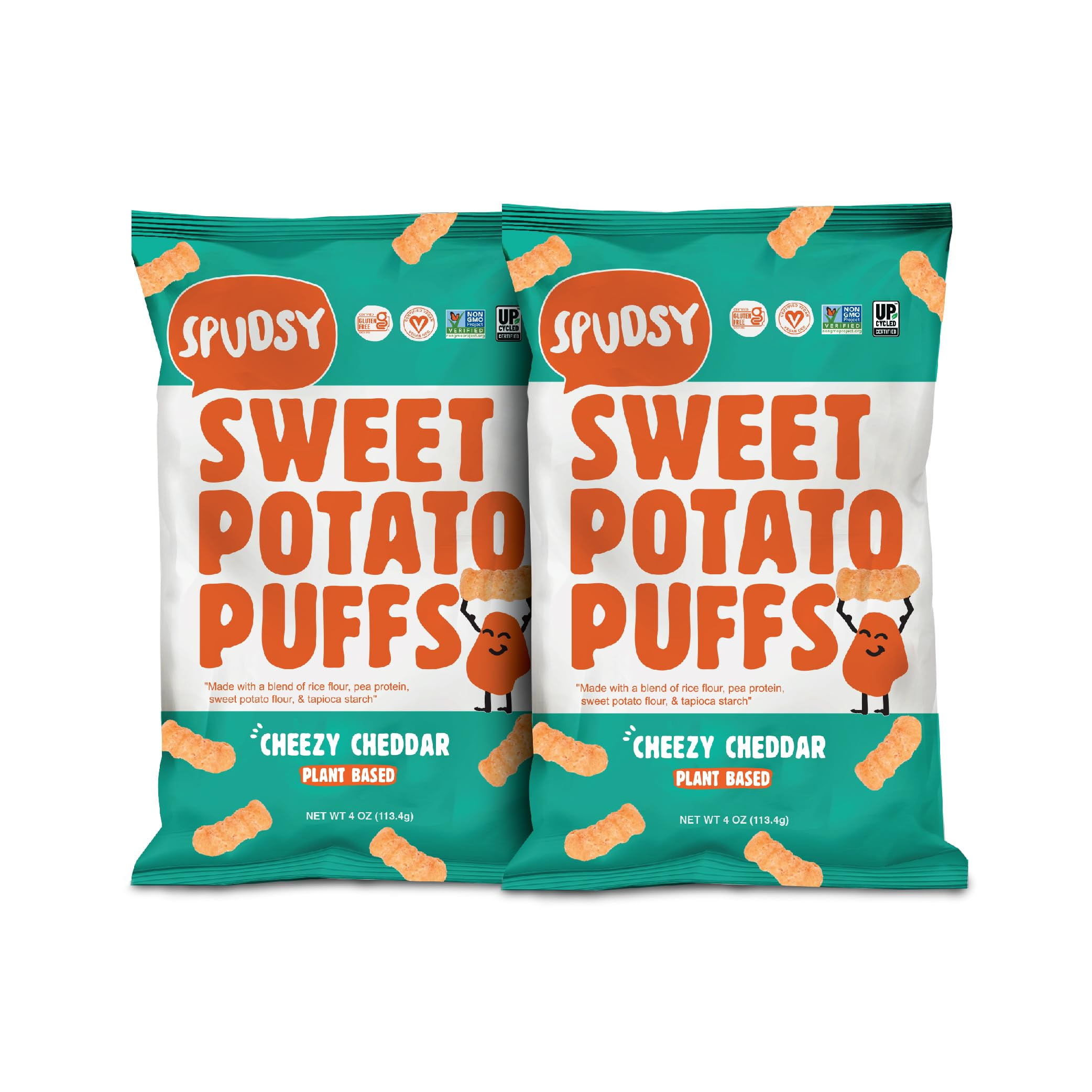 Spudsy Cheezy Cheddar Sweet OIF8 Potato Puffs | Vegan Gluten Free ...