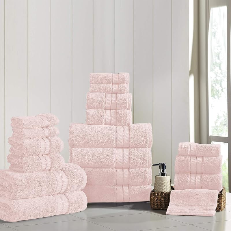 - Spun Loft 6-Piece 100% Combed Cotton Towel Set - Bath Towels, Hand ...
