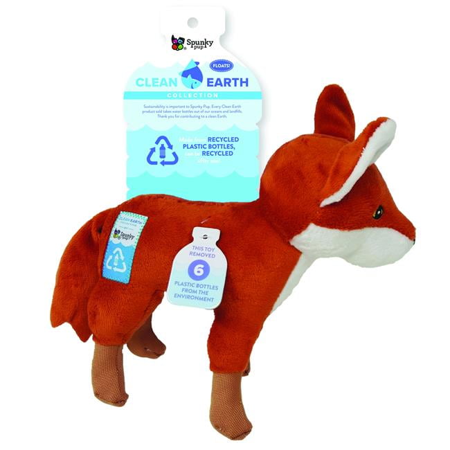 Spunky 602166 Clean Earth Fox Plush Dog Toy, Orange & White - Large ...