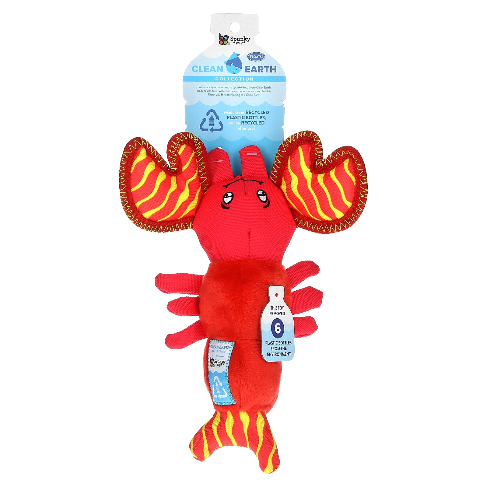 Spunky Pup Clean Earth Collection, Small Lobster, 1 Toy - Walmart.com