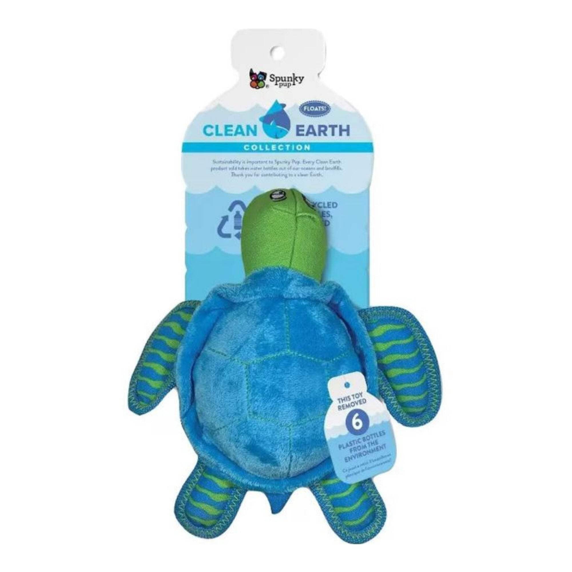 Spunky Pup Clean Earth Plush Toy with Built-in Squeaker, Green Large ...