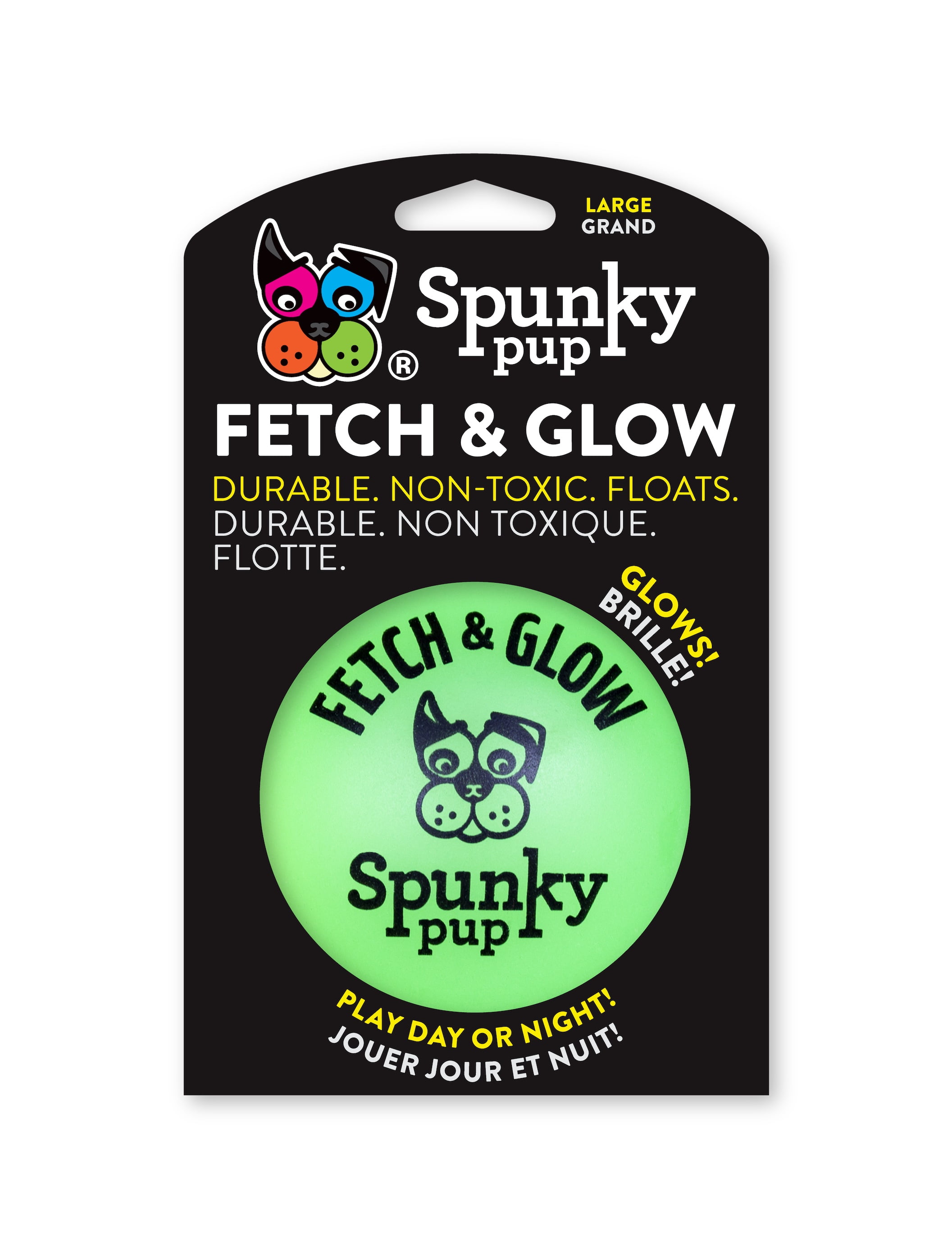Spunky Pup Fetch & Glow Ball, Large Dog Toy for Fun and Training ...